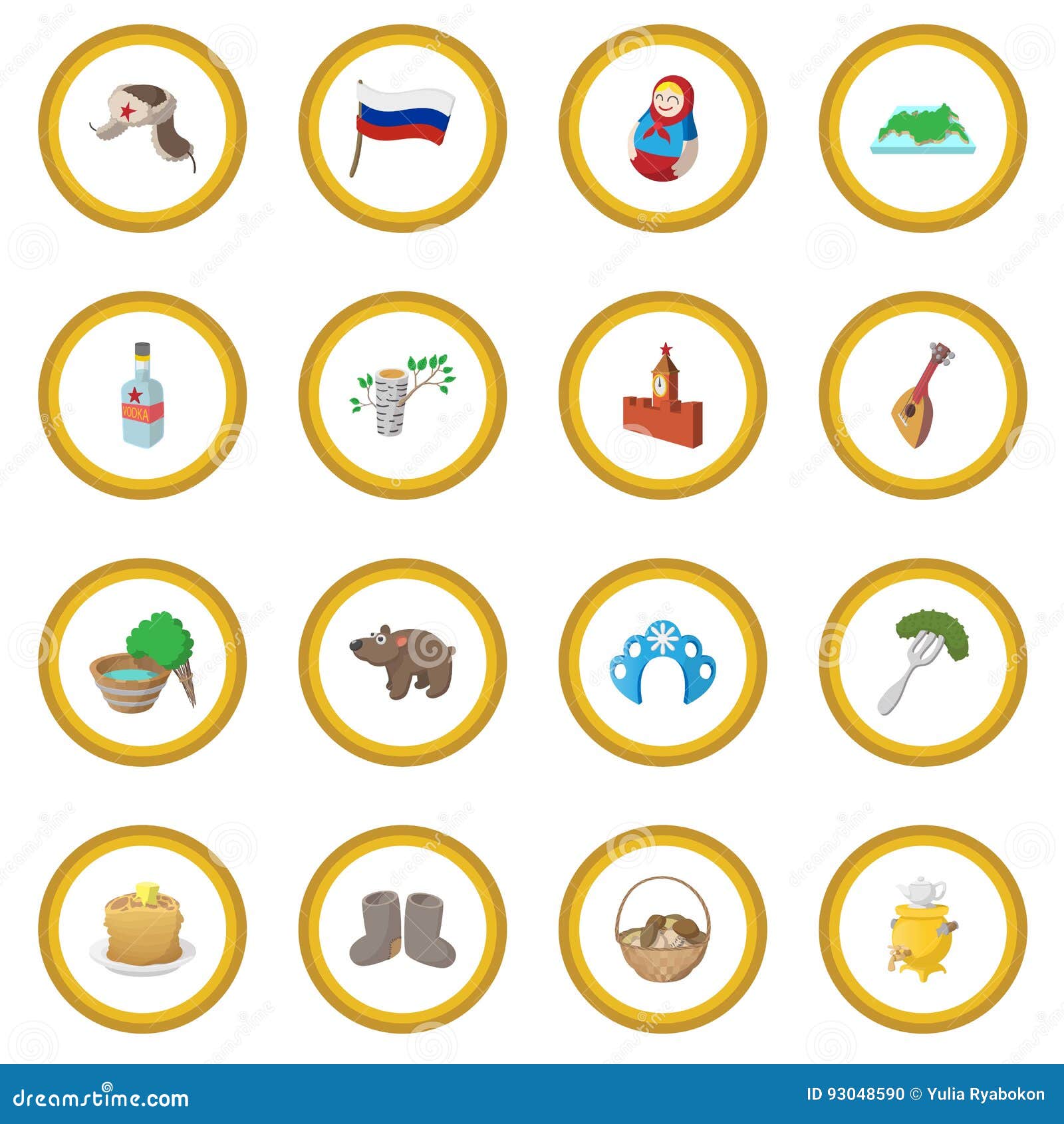 Russia Cartoon Font. Russian National Flag Colors. Paper Cutout Glossy ...