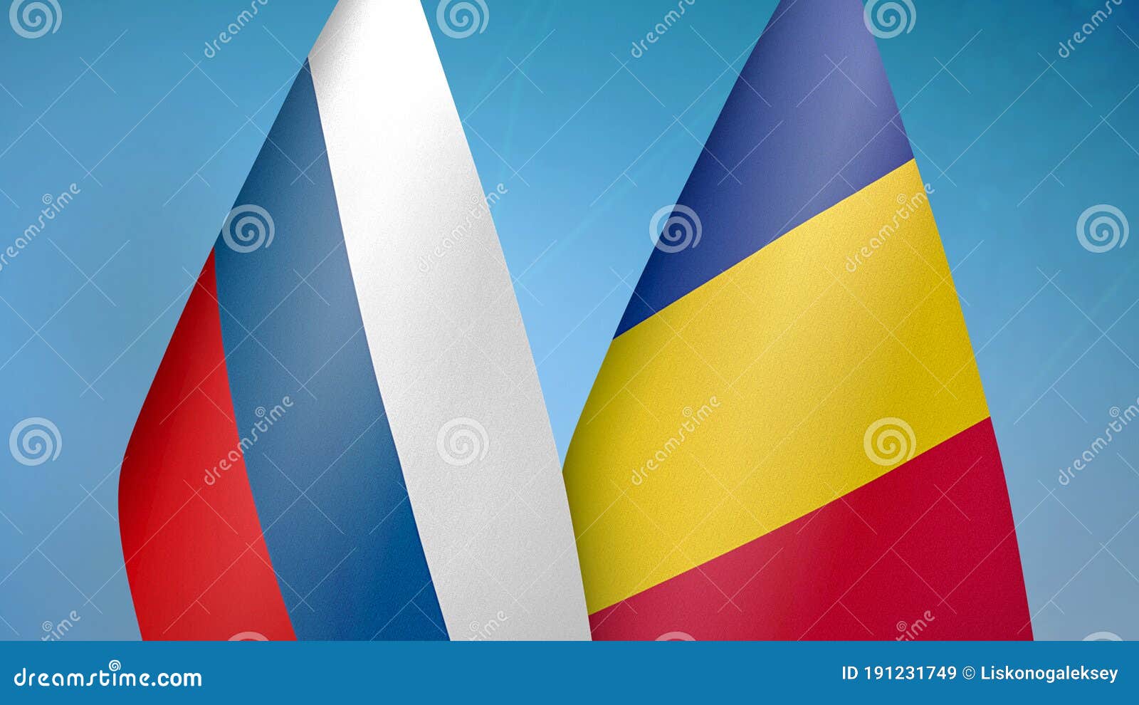 Russia and Chad two flags stock illustration. Illustration of national ...