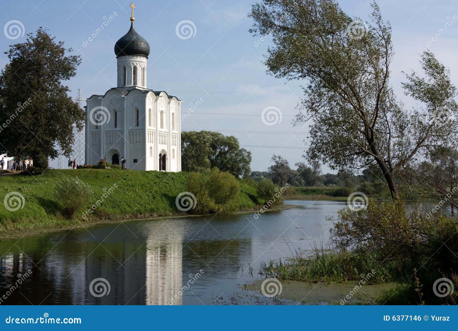 Russia: Church of the Intercession on the Nerl Stock Photo - Image of ...