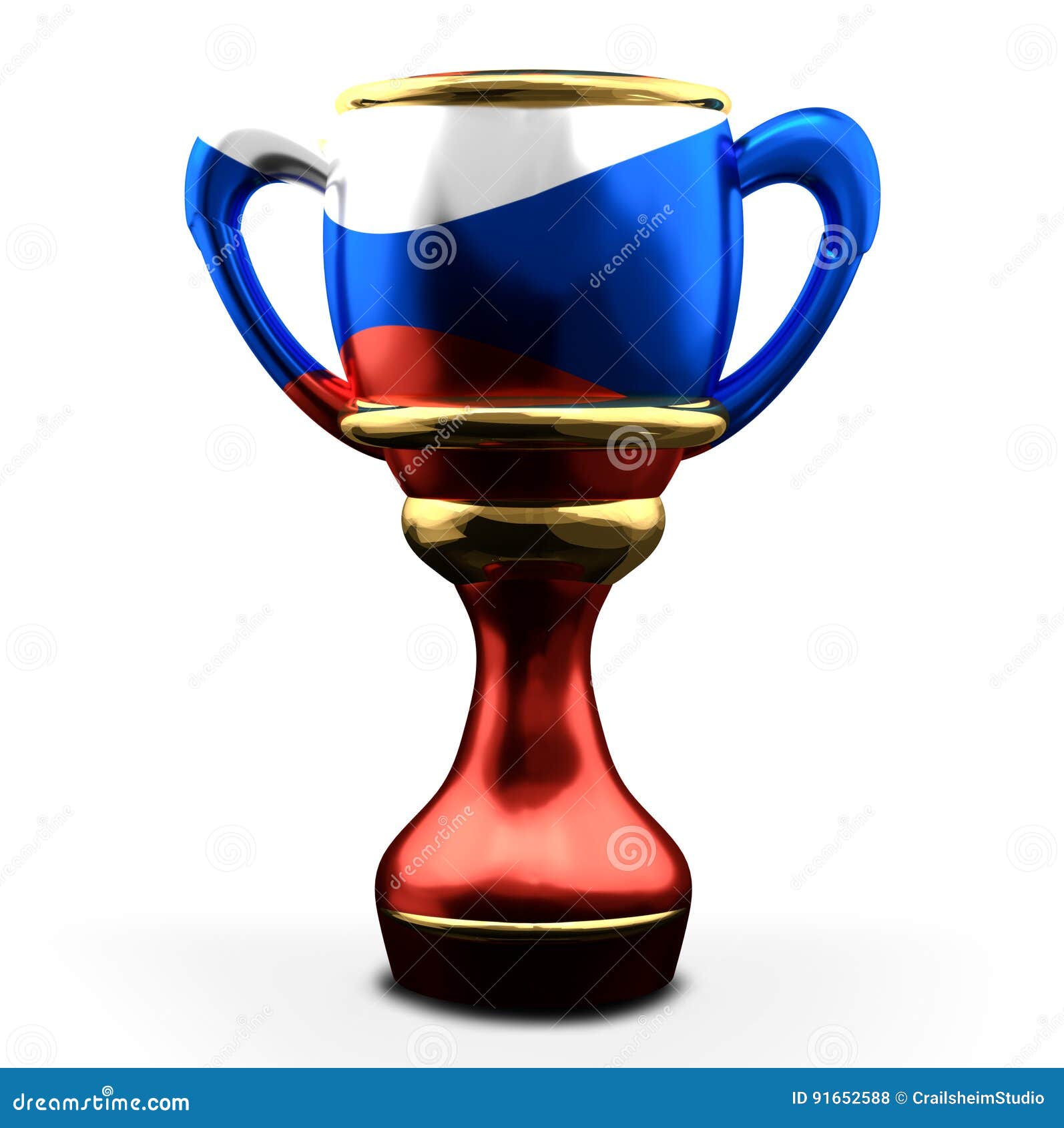 Russia Colored Trophy Cup. 3d Rendering Stock Illustration ...