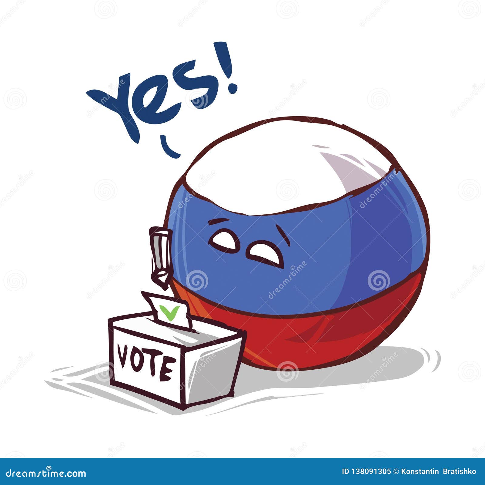 Russia country voting yes stock illustration. Illustration of cartoon ...