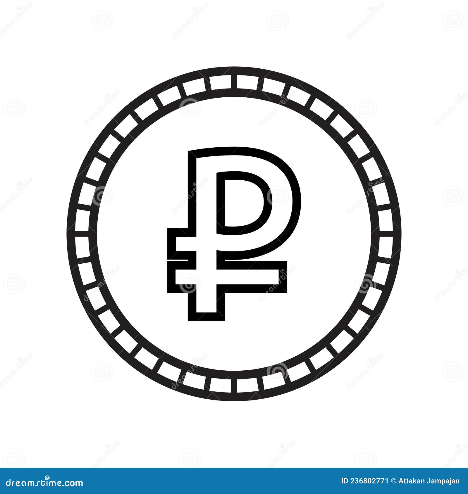 Russia Currency Symbol Coin Stock Vector - Illustration of isolated ...
