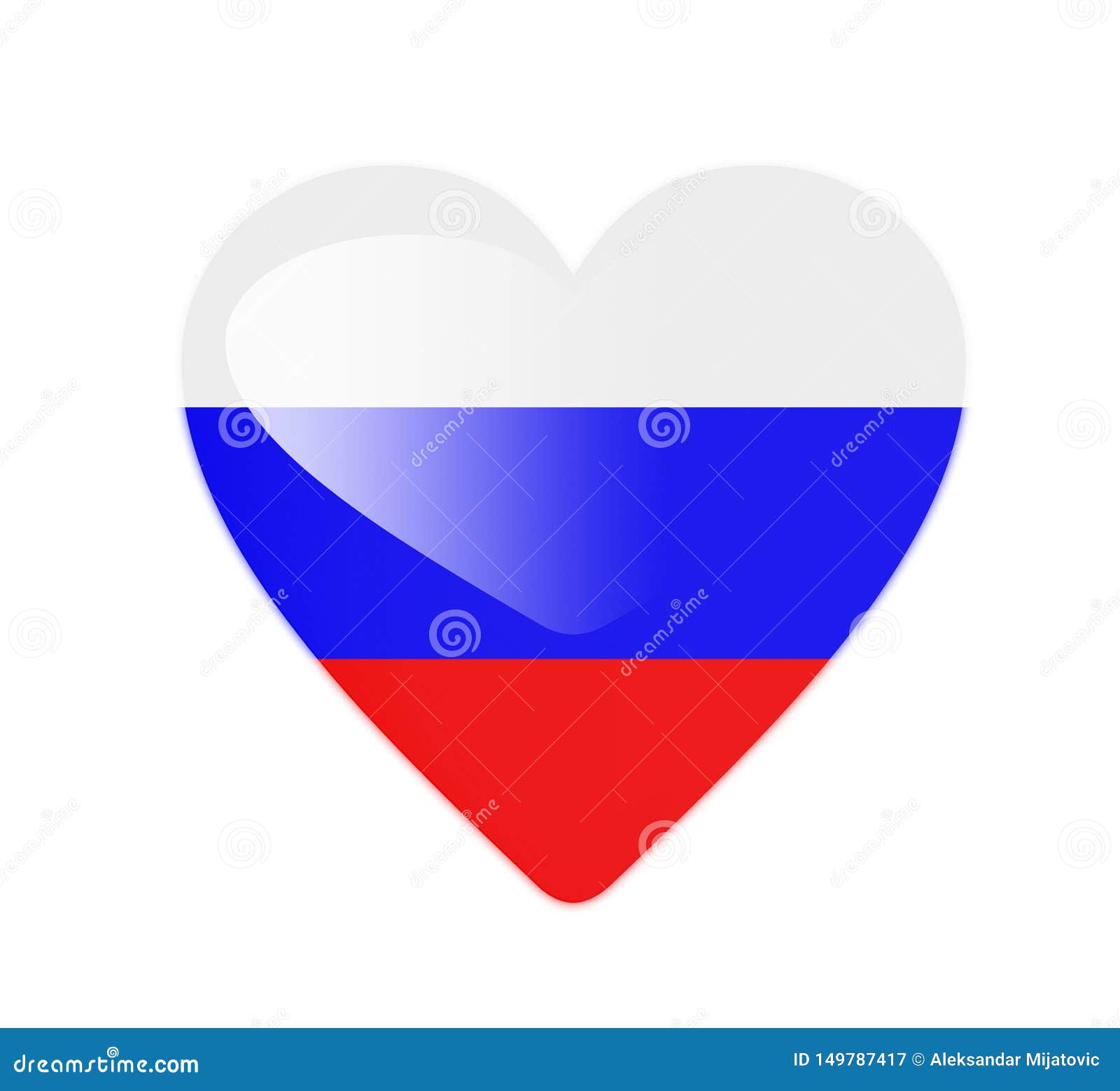 Russia 3D Heart Shaped Flag Stock Illustration - Illustration of locket ...