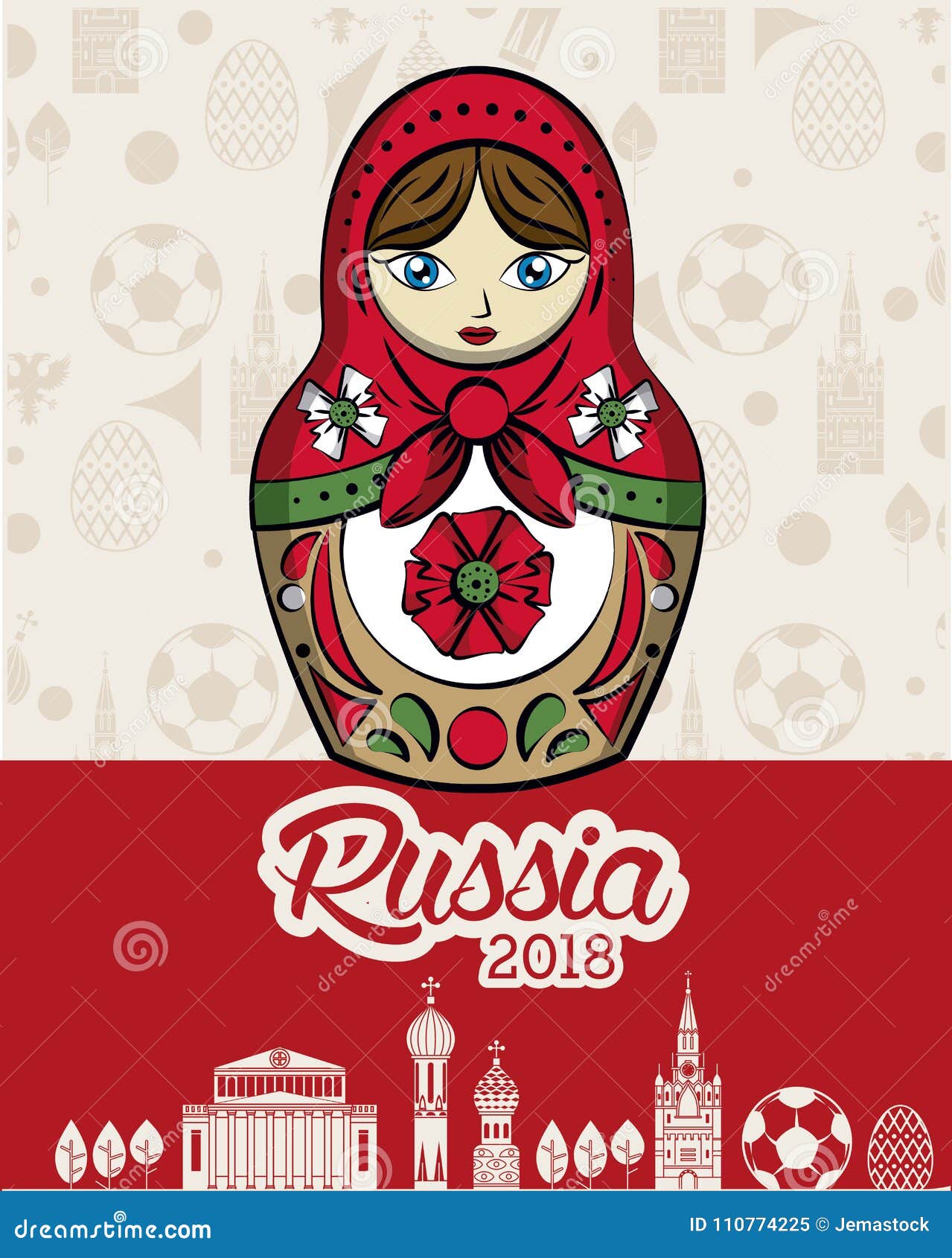 Russia 2018 emblem design stock vector. Illustration of attraction ...