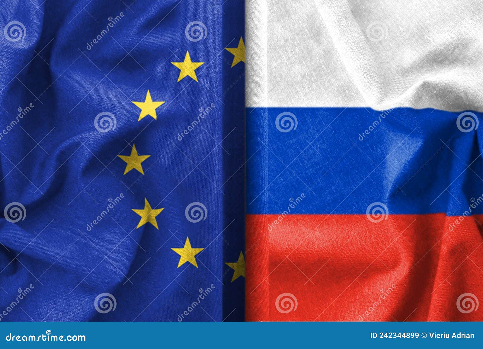 Flags Of Europe, Germany And Italy. Sky And Clouds Like A Background ...