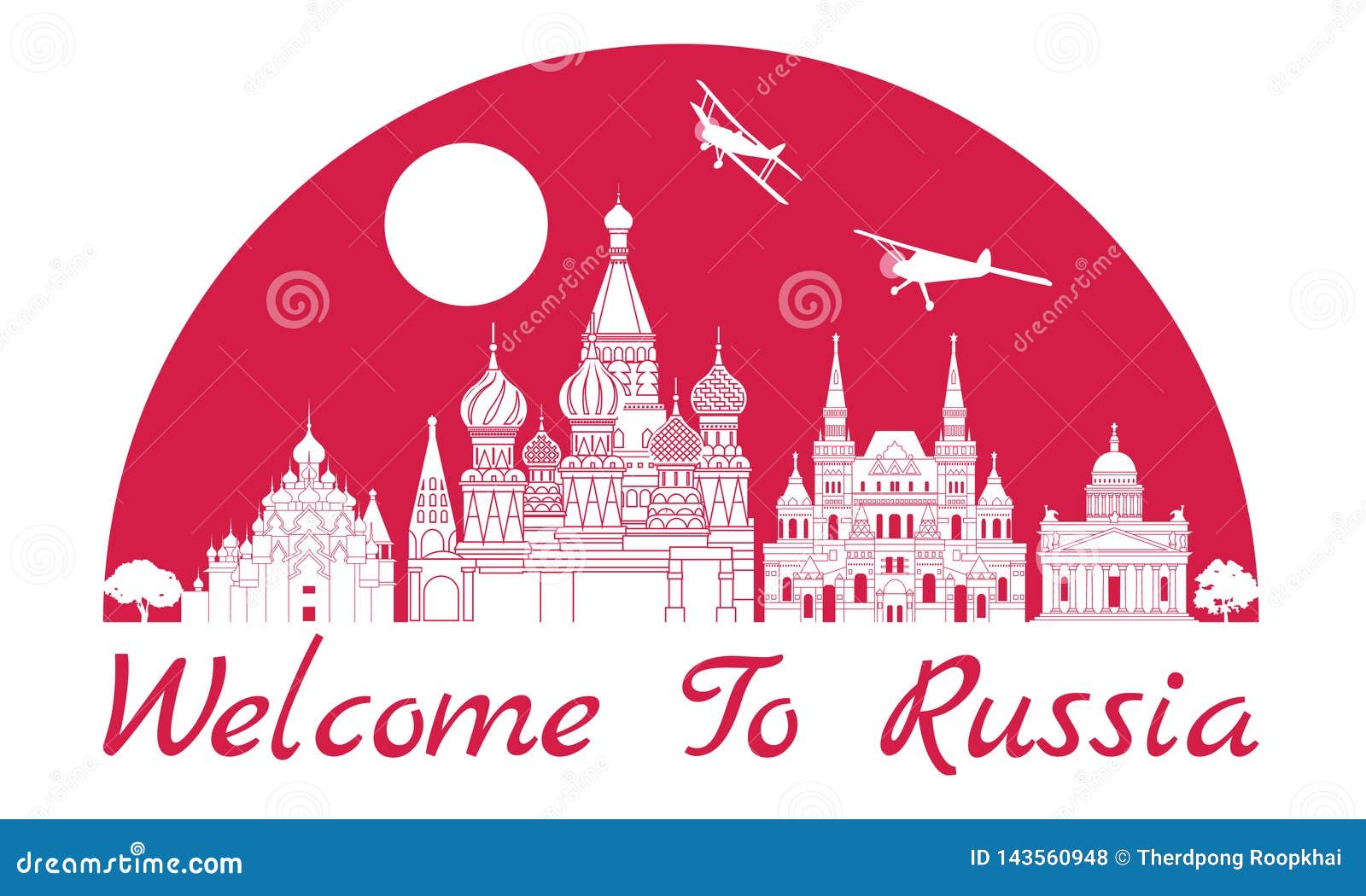 Russia Famous Landmark Silhouette Style Inside by Red Color Half Circle ... Russia Famous Landmark Silhouette Style Inside by Red Color Half Circle ...