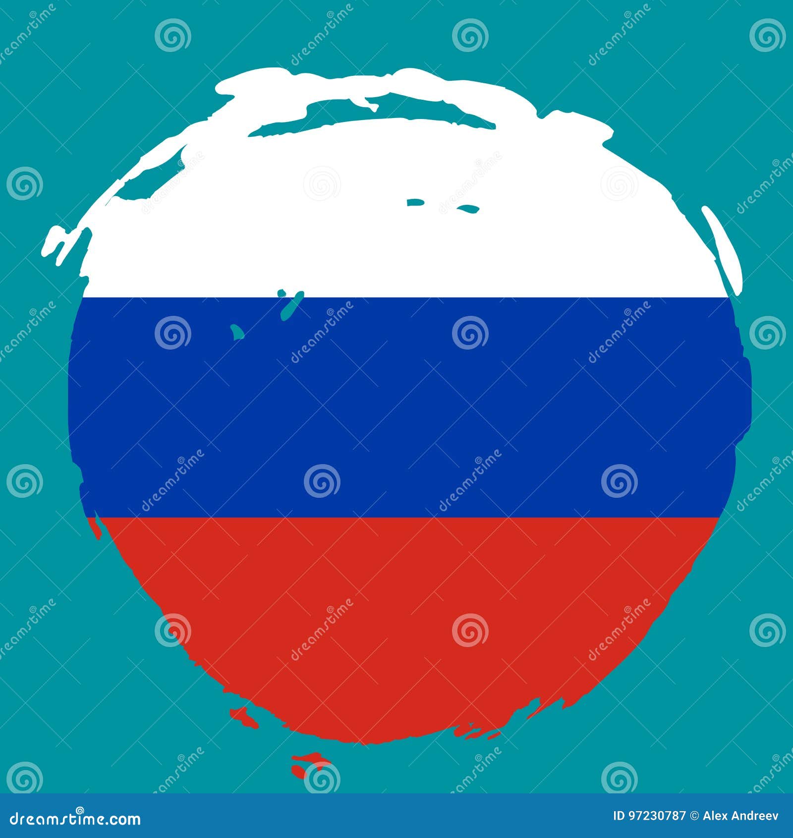 Russia Flag on Blue Background. Vector Illustration. Stock Vector ...