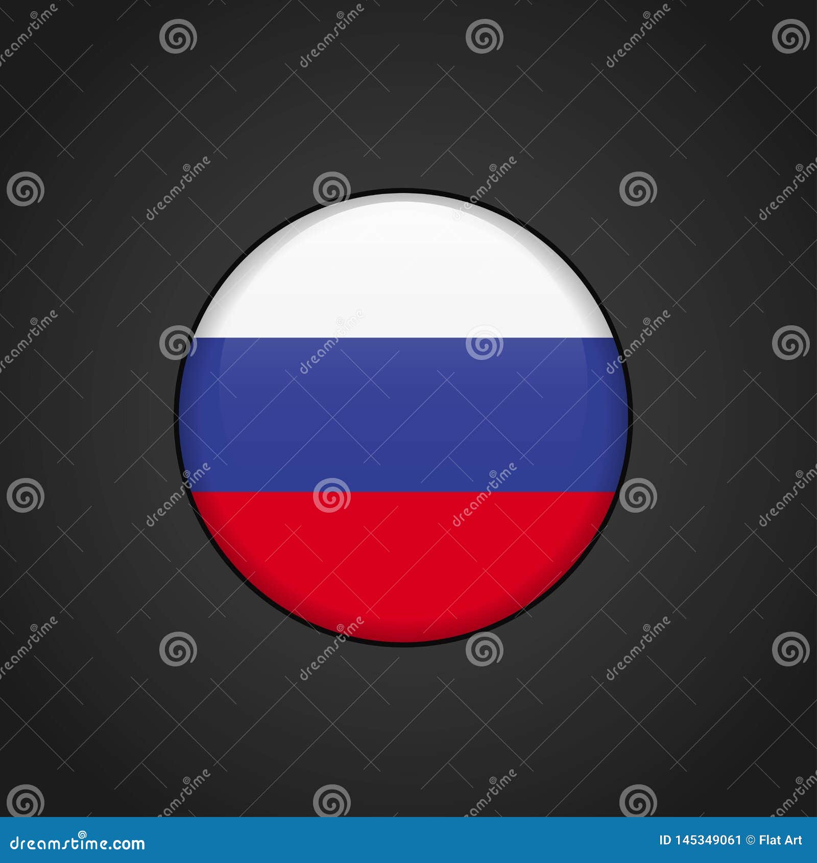 Russia Flag Circle Button stock vector. Illustration of banner - 145349061