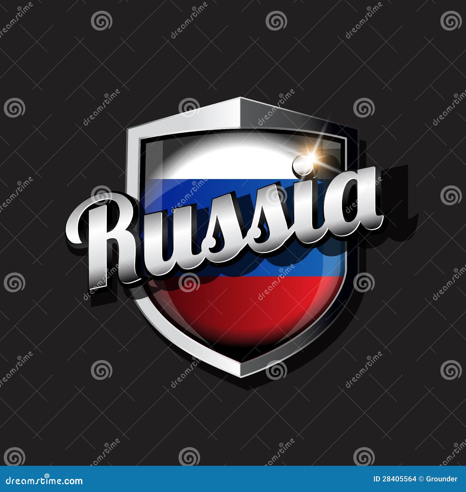 Russia flag on shield stock vector. Illustration of borders - 28405564