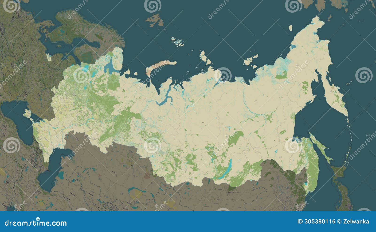 Russia Highlighted. Topo Humanitarian Stock Illustration - Illustration ...