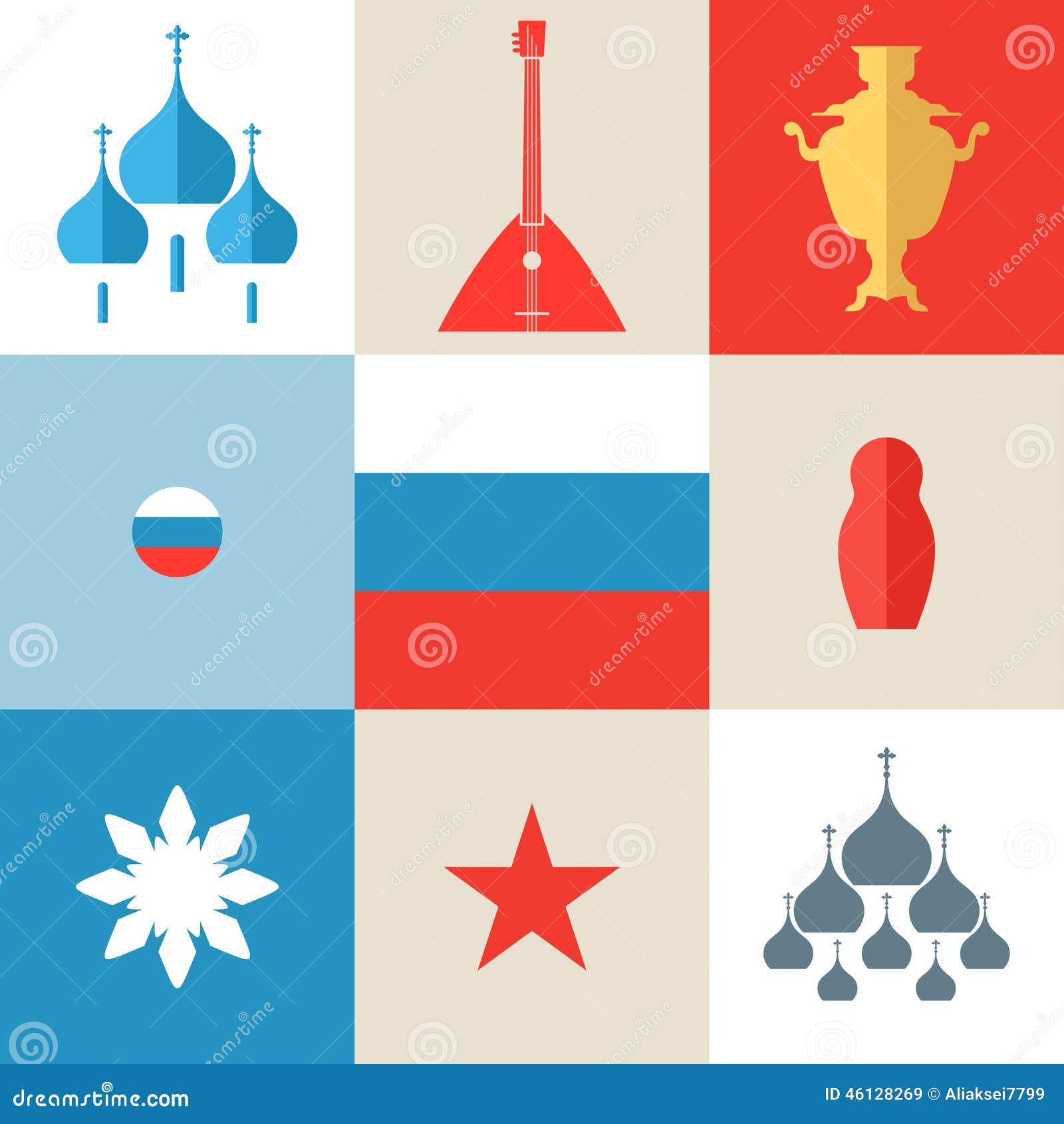 Russia. Icon set stock vector. Illustration of architecture - 46128269