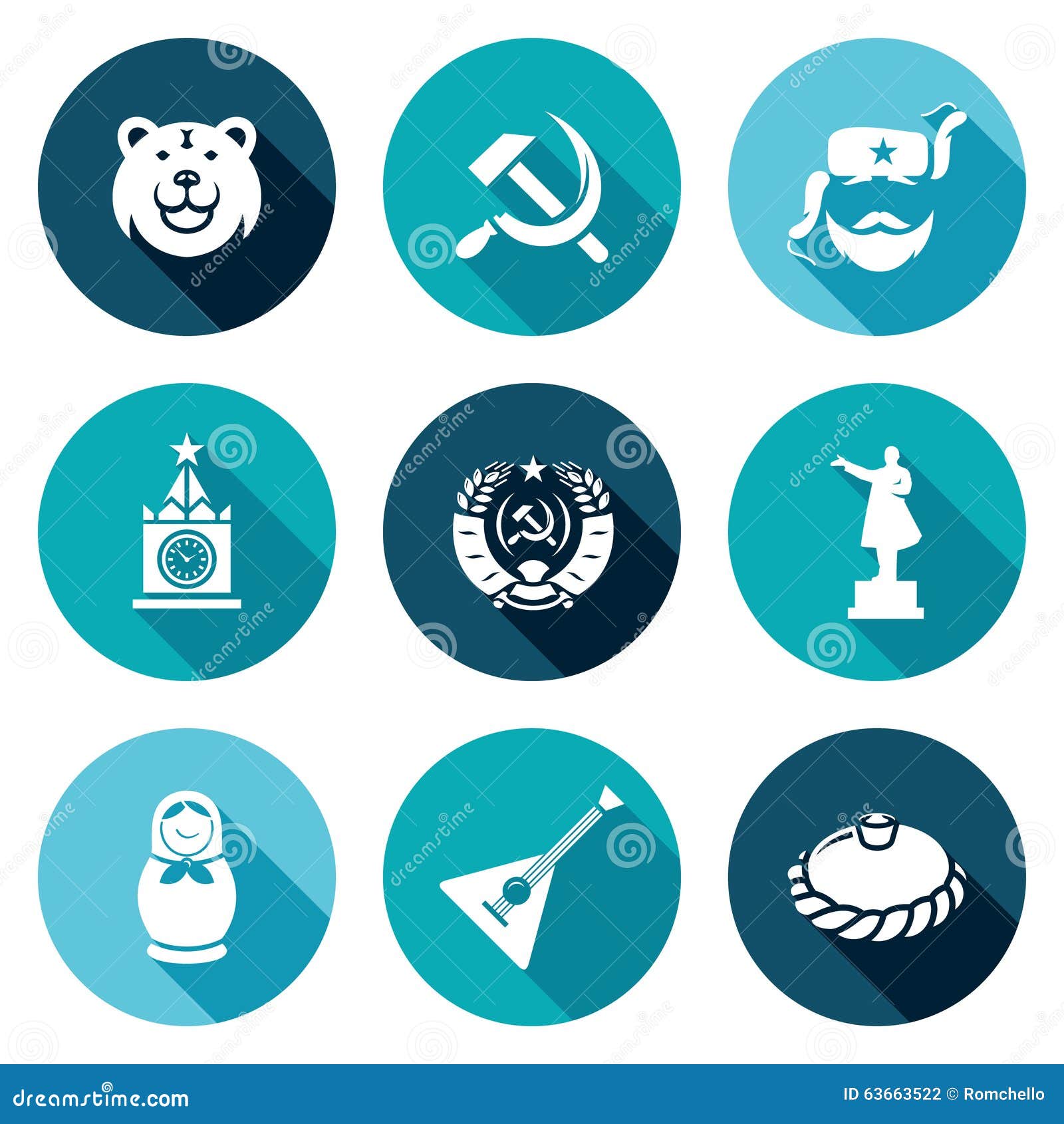 Russia Icons Set. Vector Illustration Stock Vector - Illustration of ...