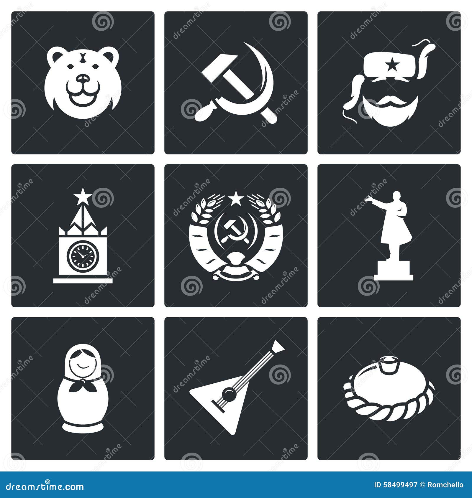 Russia Icons. Vector Illustration. Stock Illustration - Illustration of ...