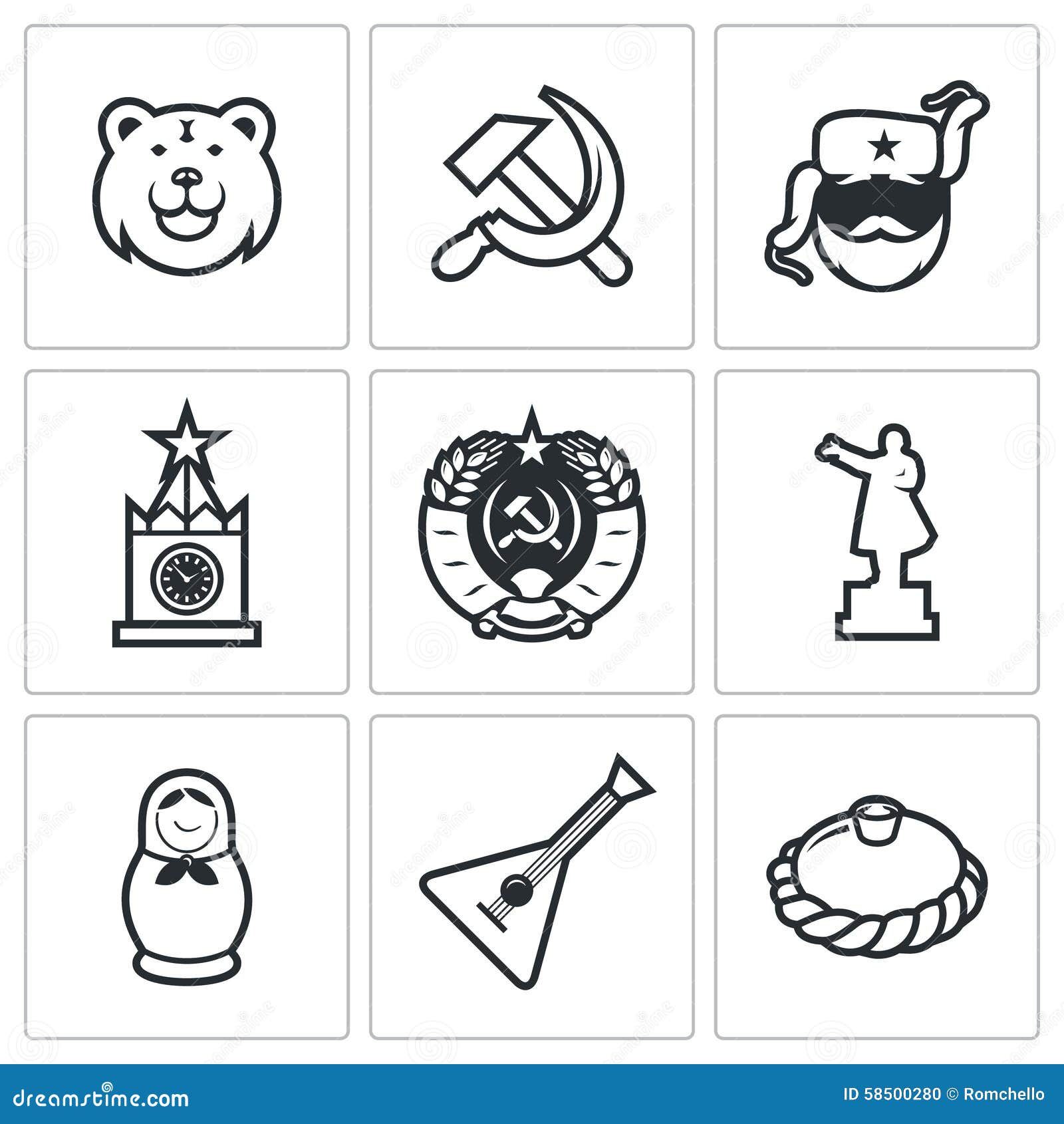 Russia Icons. Vector Illustration. Stock Illustration - Illustration of ...