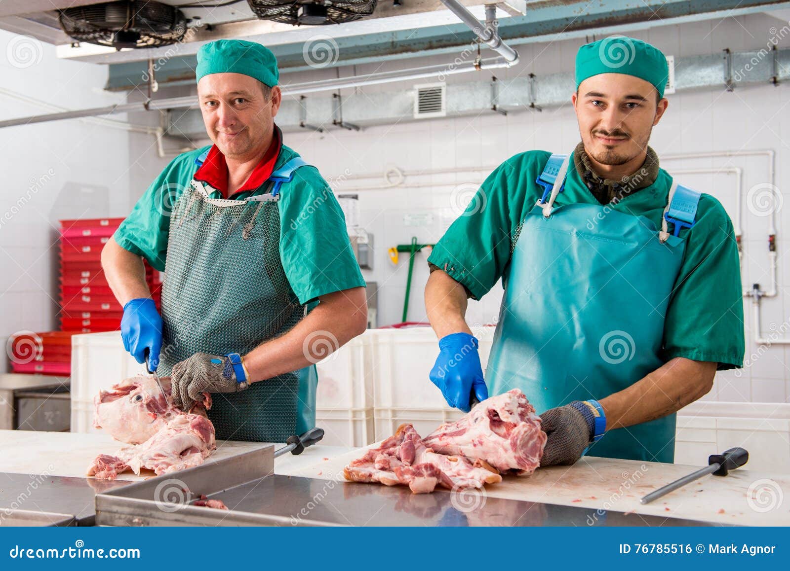 Russia - July, 2016: : Men Processing Pork Editorial Photo - Image of ...
