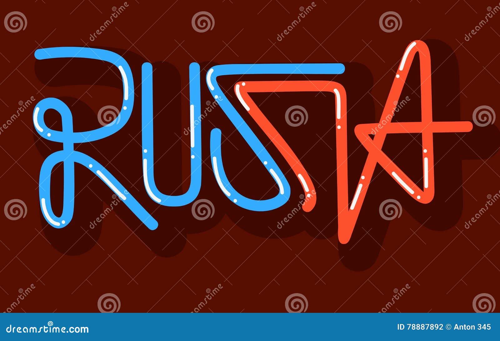 Russia Lettering on a Dark Background. Stock Vector - Illustration of ...