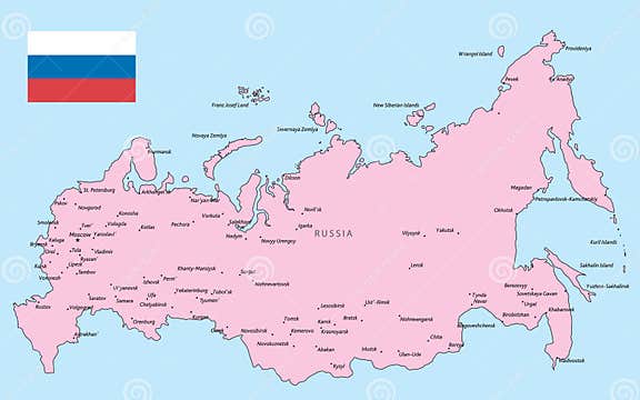 Russia map stock vector. Illustration of outline, continent - 6518443