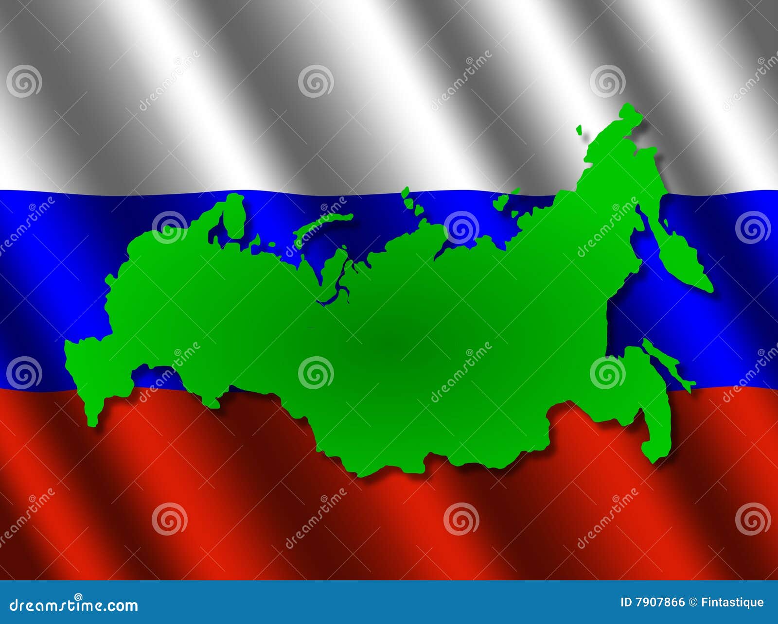 Russia map on flag stock illustration. Illustration of shadow - 7907866