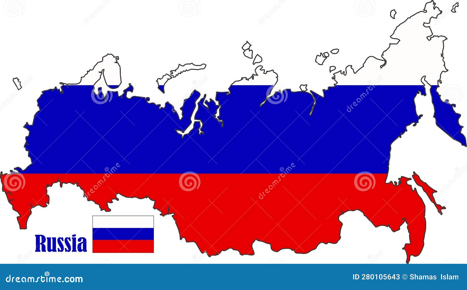Russia Map and Flag Illustration Vector Stock Vector - Illustration of ...