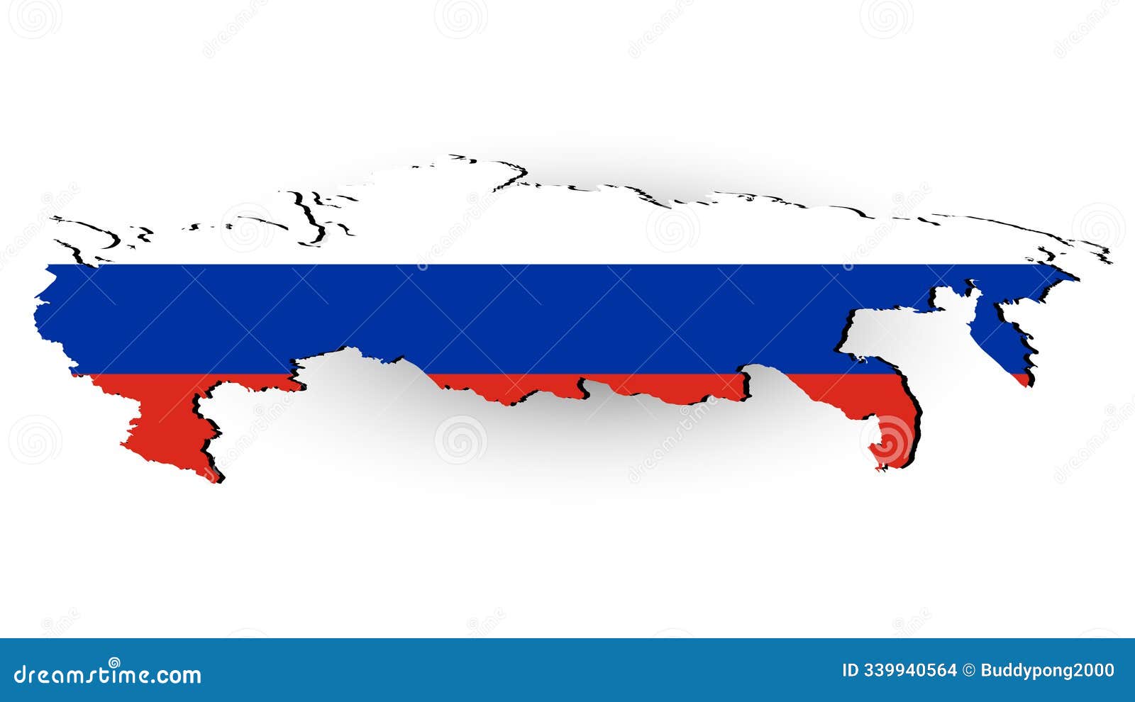 Russia Map with Flag Isolated on White Background for Icon Logo Web ...