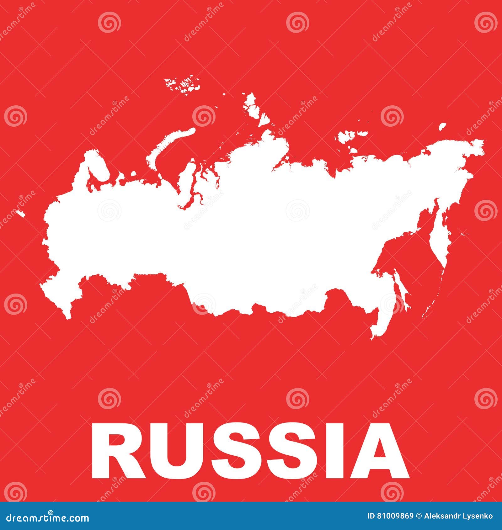 Russia Map Flat Vector Illustration Stock Vector - Illustration of ...