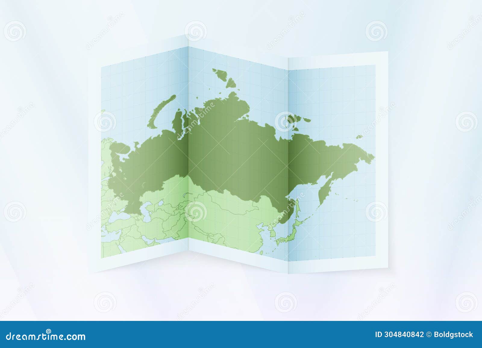 Russia Map, Folded Paper with Russia Map Stock Vector - Illustration of ...