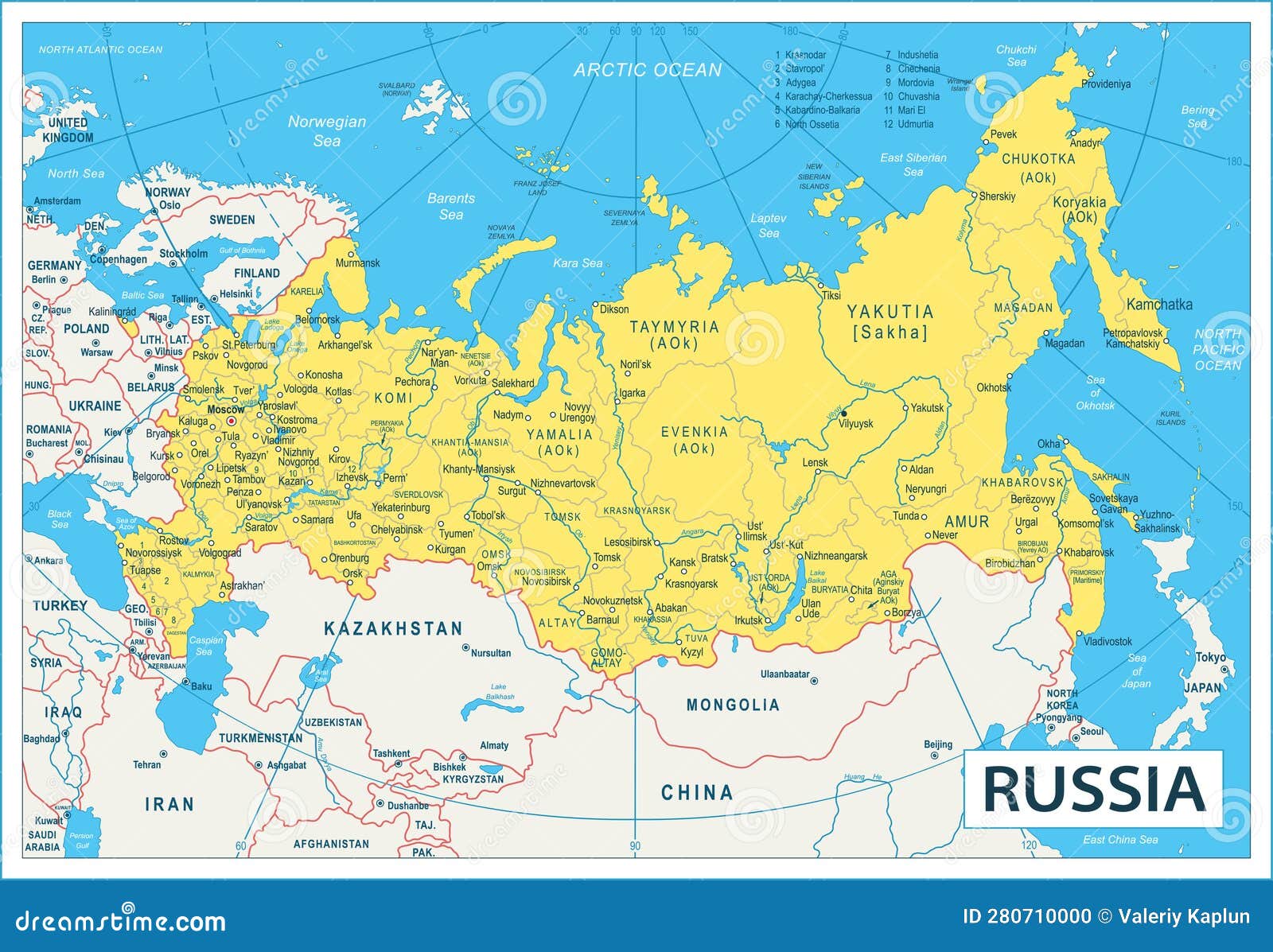 Russia Map - Highly Detailed Vector Illustration Stock Vector ...