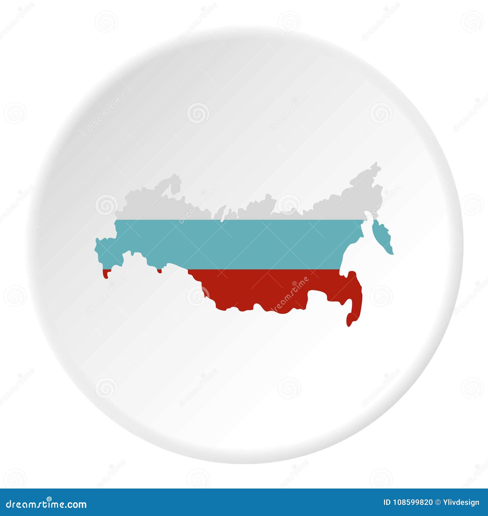 Russia map icon circle stock vector. Illustration of border - 108599820