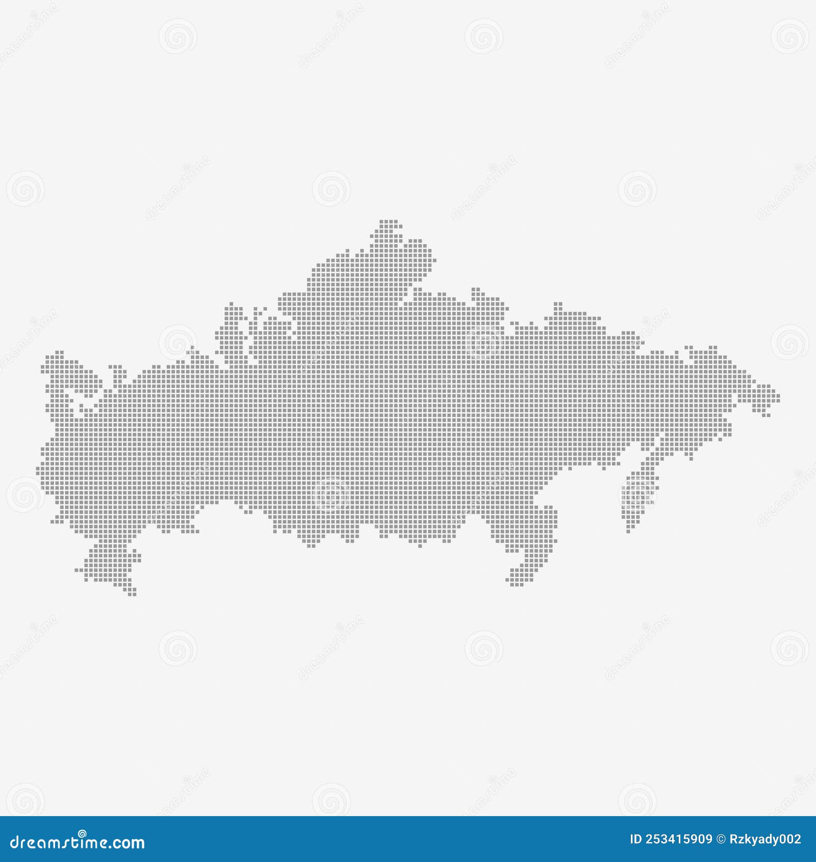 Russia Map Made From Dot Pattern, Halftone Russia Map Cartoon Vector ...