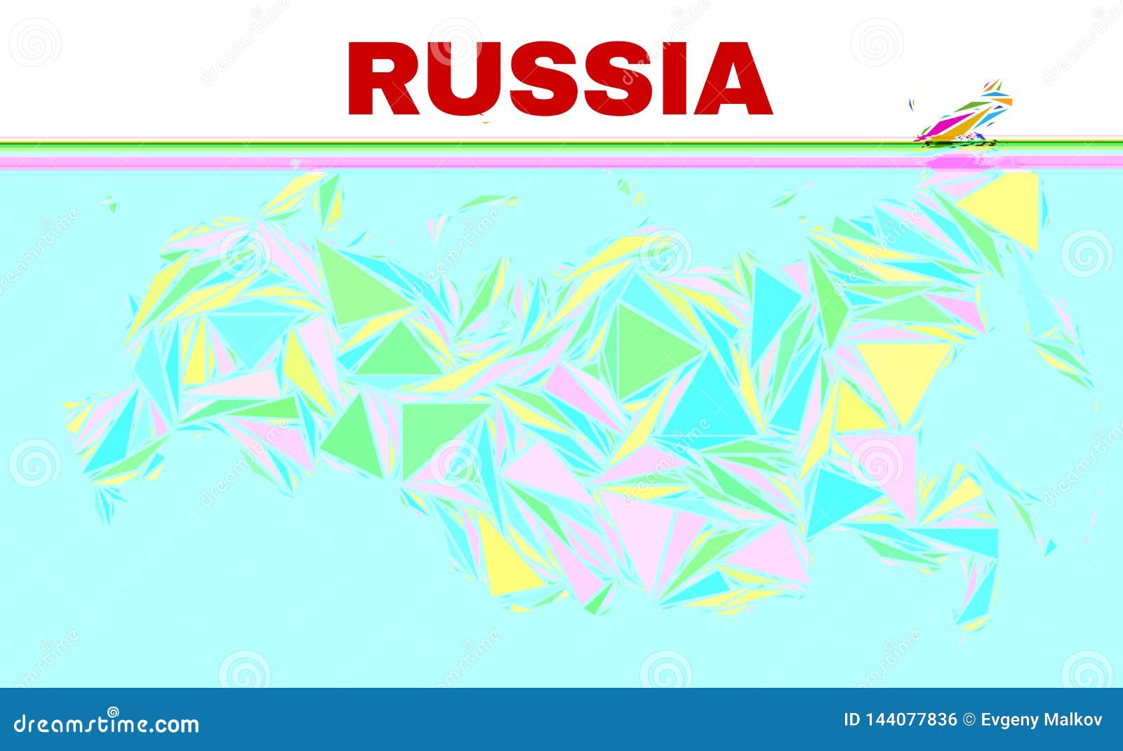 Russia Map - Mosaic of Color Triangles Stock Vector - Illustration of ...