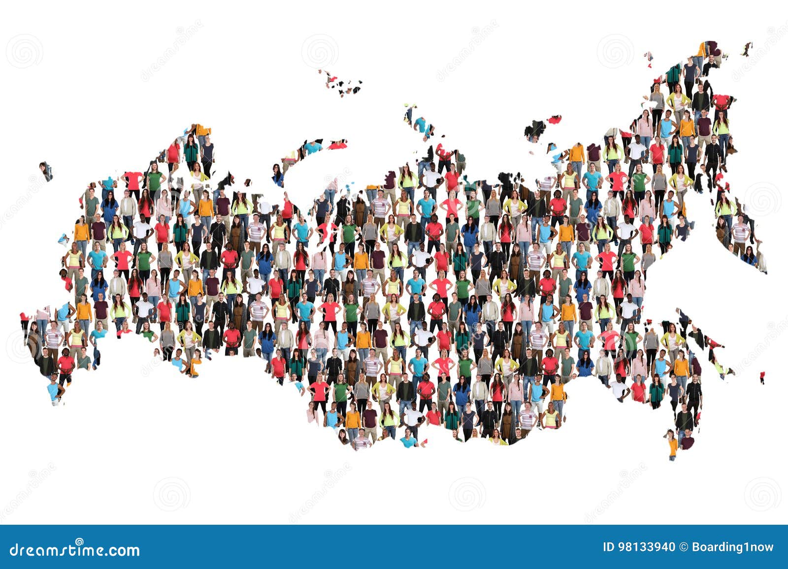 Russia Map Multicultural Group of People Integration Immigration Stock ...