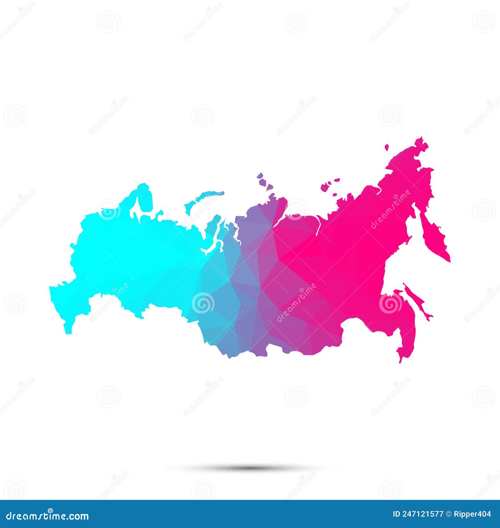 Russia Map Triangle Low Poly Geometric Polygonal Abstract Style. Stock ...
