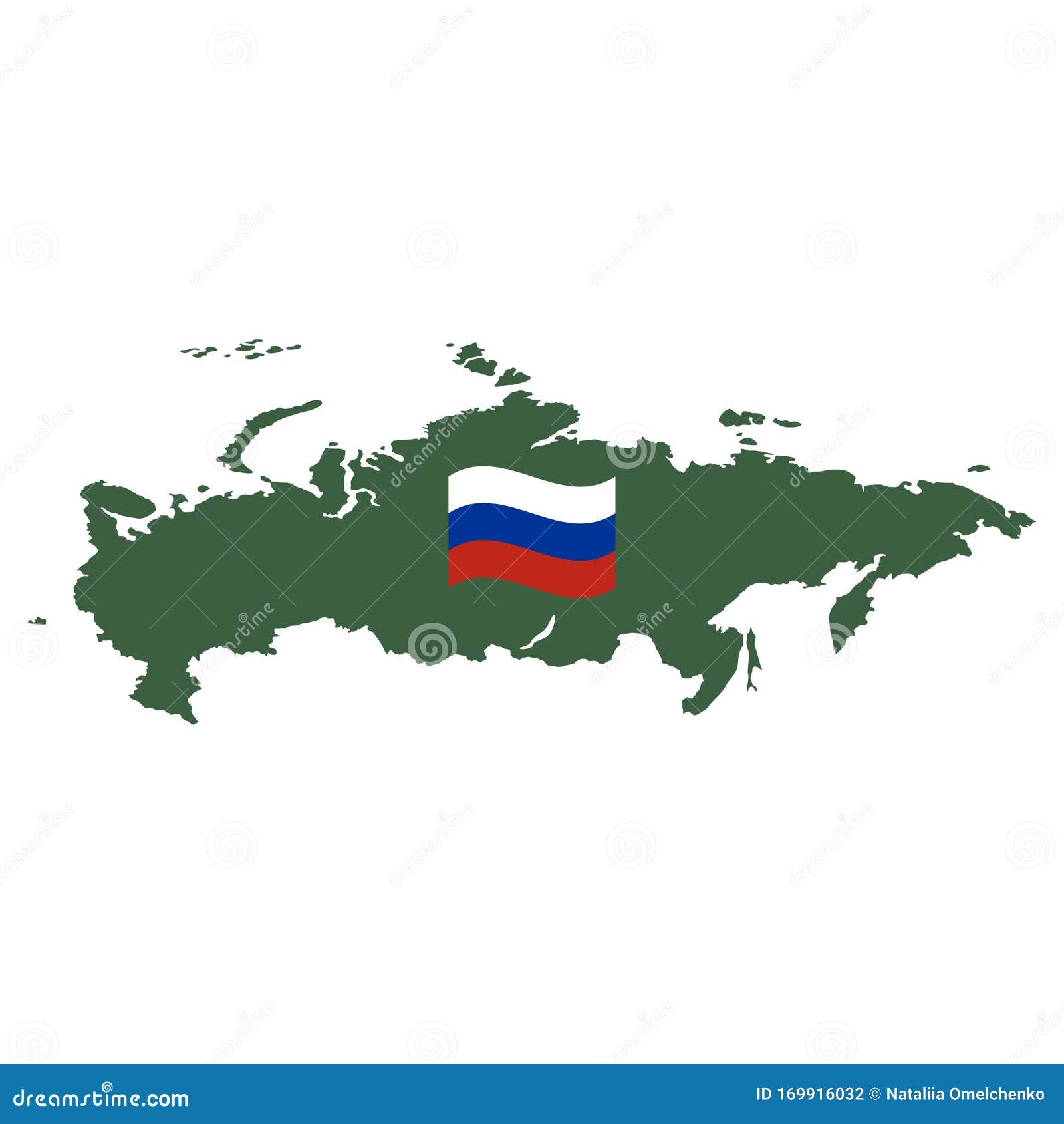 Russia Map Vector Isolated on White Stock Illustration - Illustration ...