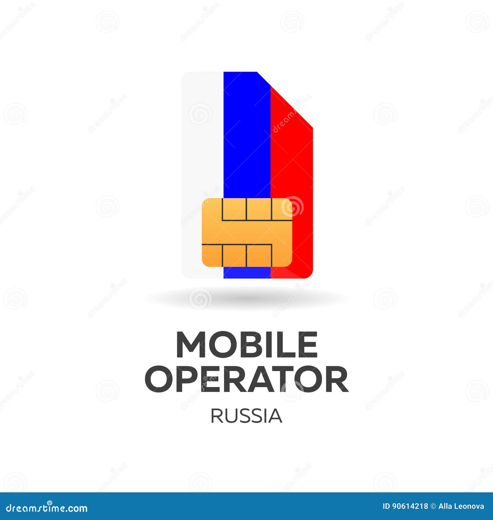 Russia Mobile Operator. SIM Card with Flag. Vector Illustration. Stock ...