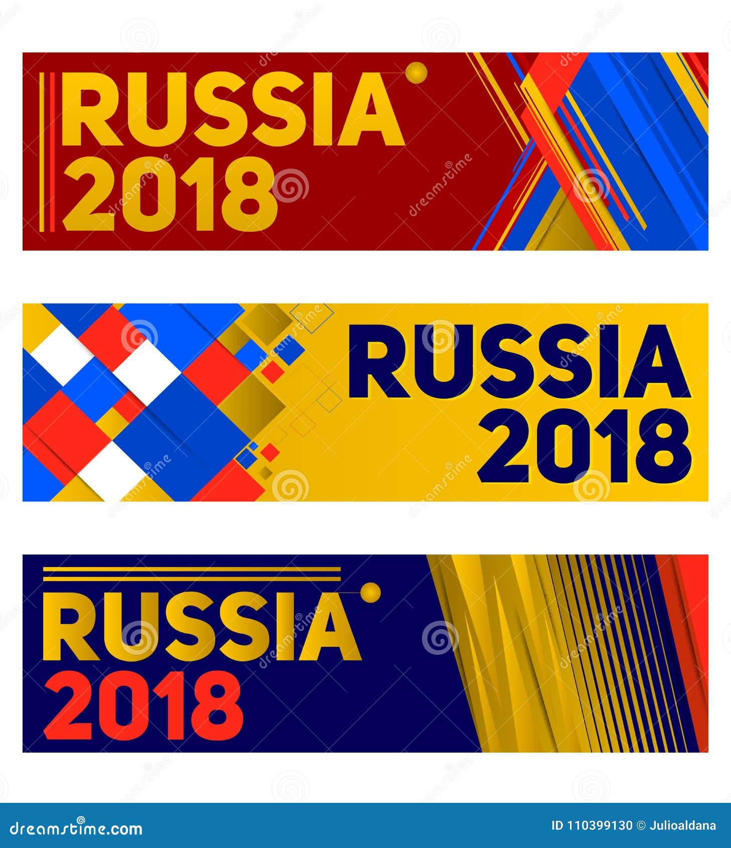 Russia 2018 Modern Banner Template Vector Set Design Stock Vector ...