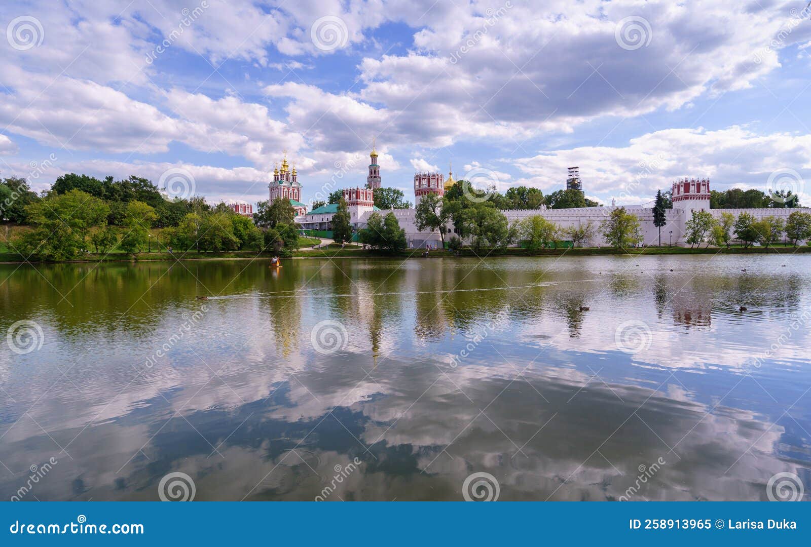 View of the Novodevichy Monastery from the Side of the Pond with ...