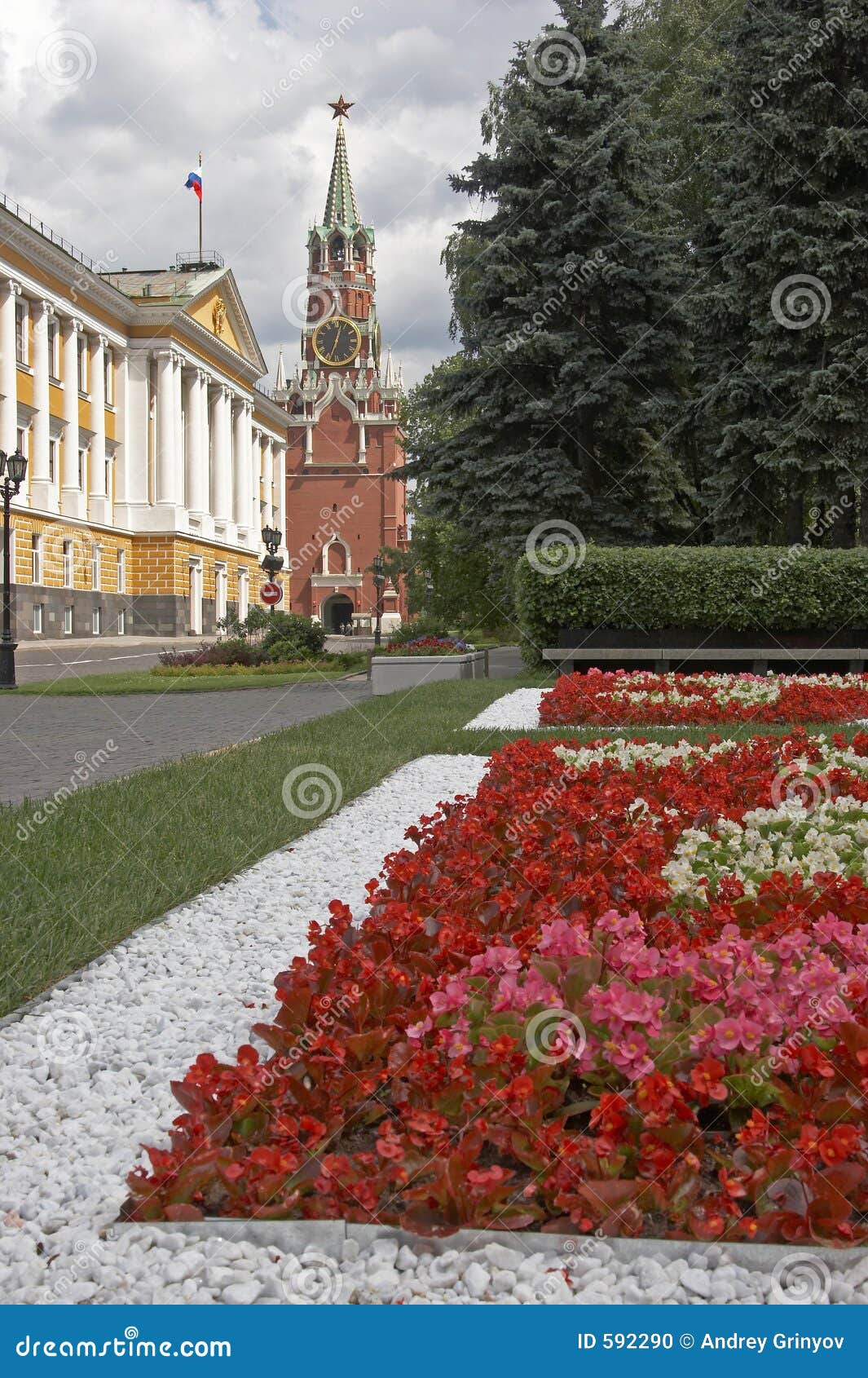 Russia, Moscow, Kremlin, Flowers Stock Photo - Image of decorate ...