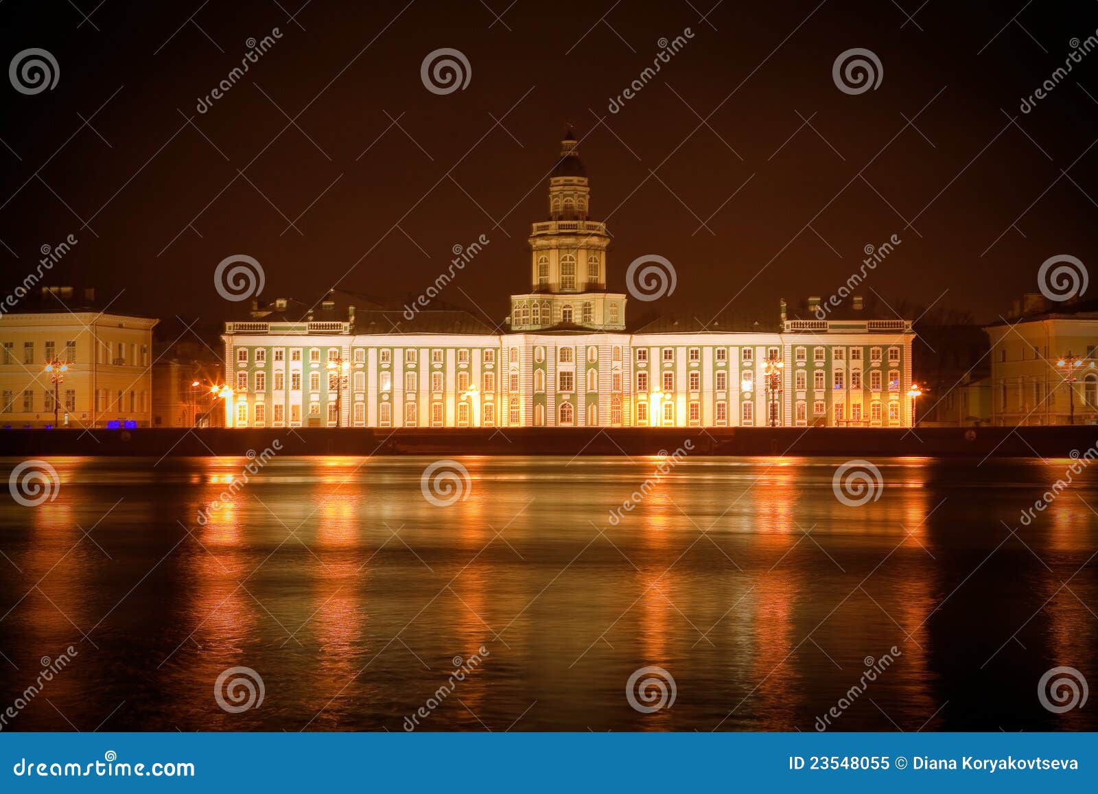 Russia at Night, View from the Embankment Stock Image - Image of river ...