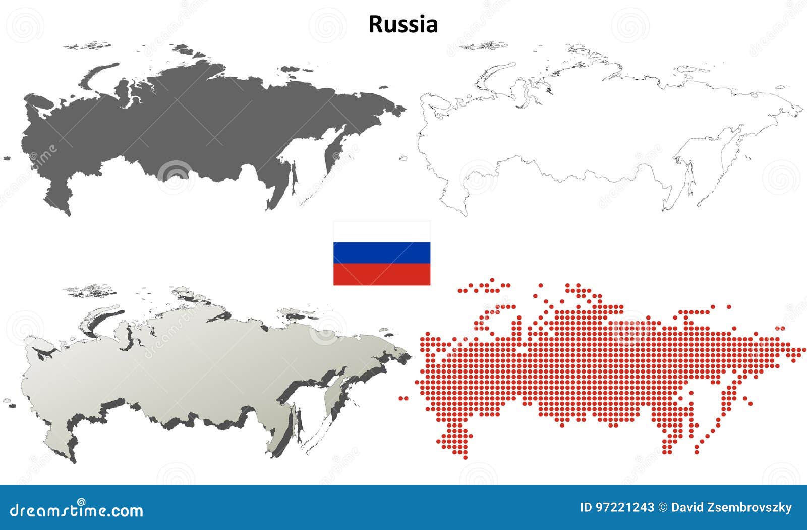 Russia outline map set stock vector. Illustration of silhouette - 97221243