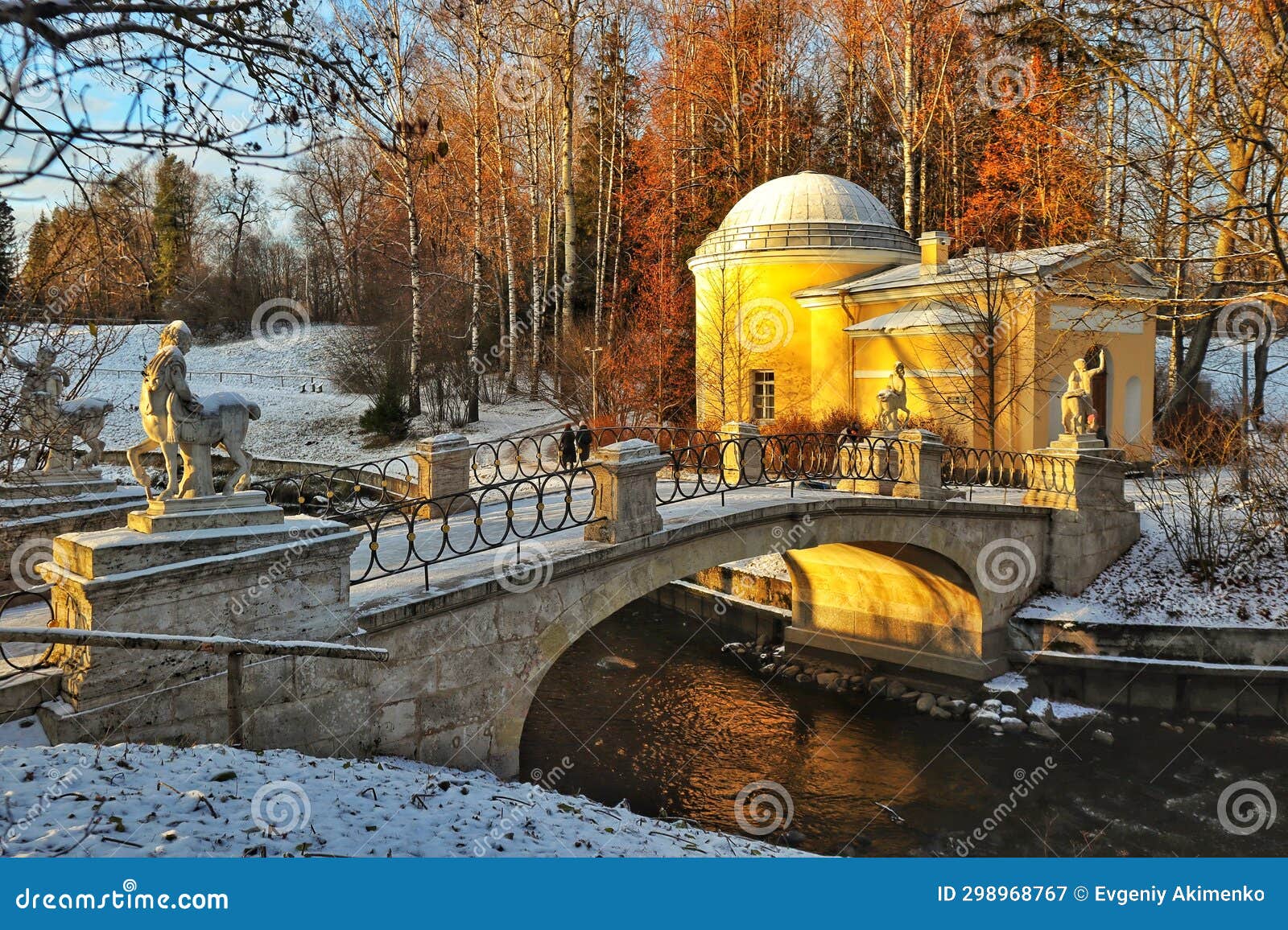 Russia, Pavlovsk - November 13, 2023: Bridge of Centaurs in Pavlovsk ...