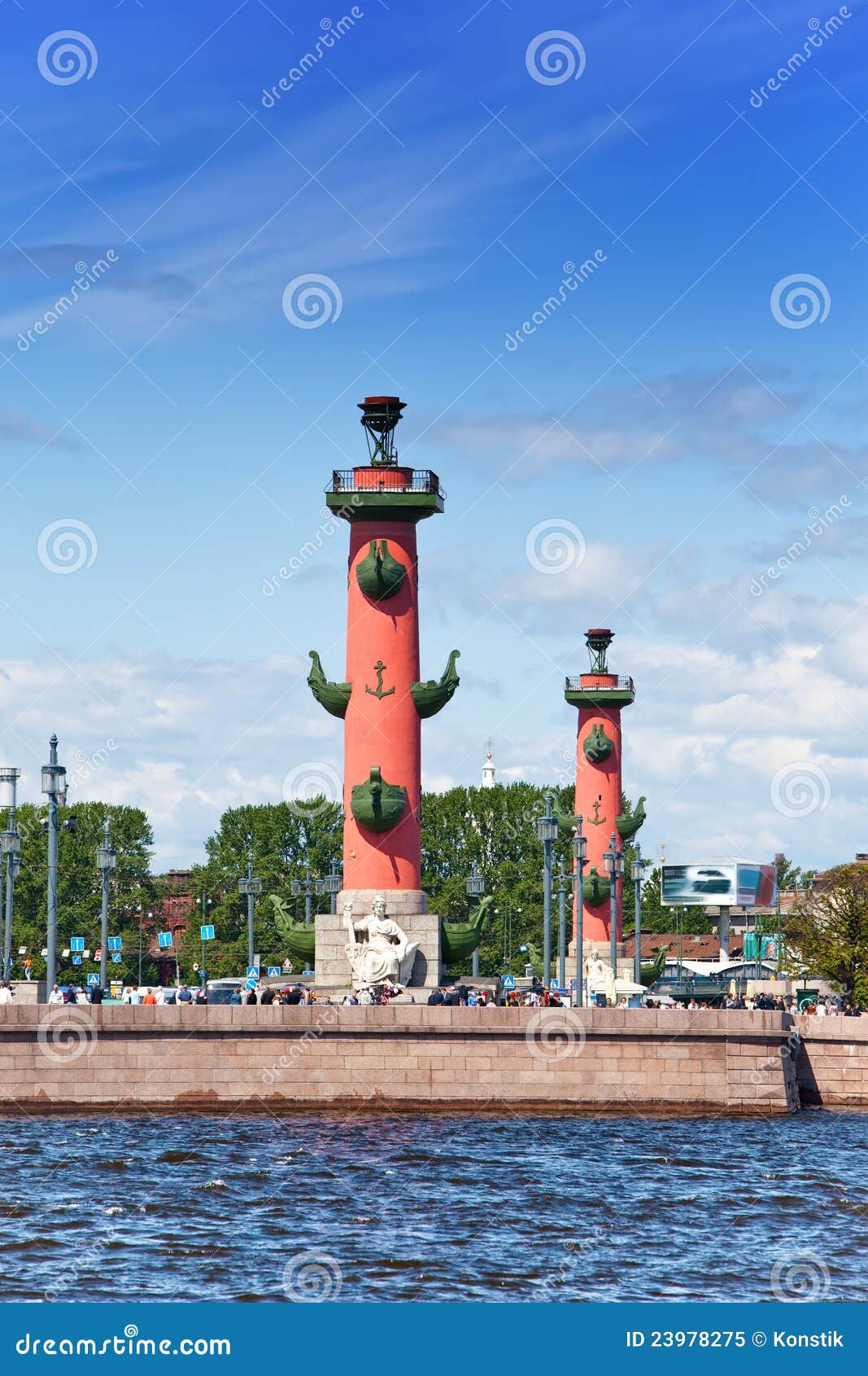 Russia. Petersburg.Rostral Columns. Stock Image - Image of russian ...