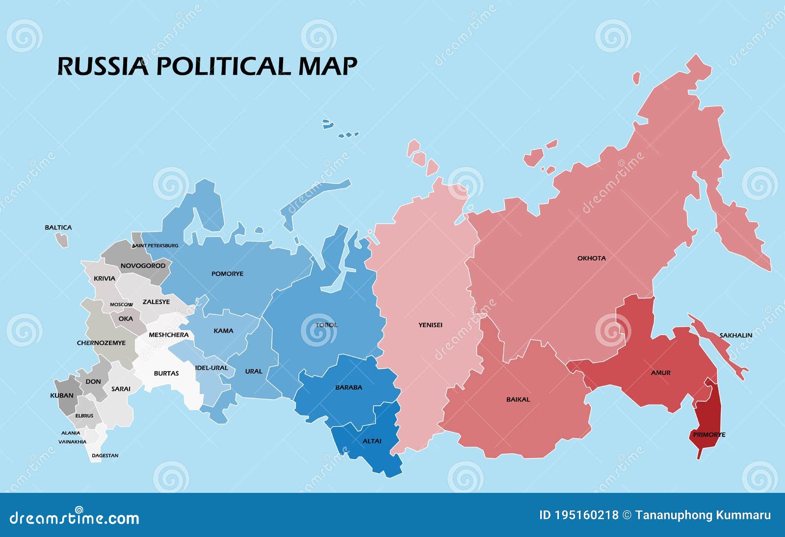 Russia Political Map Divide by State Colorful Outline Simplicity Style ... Russia Political Map Divide by State Colorful Outline Simplicity Style ...