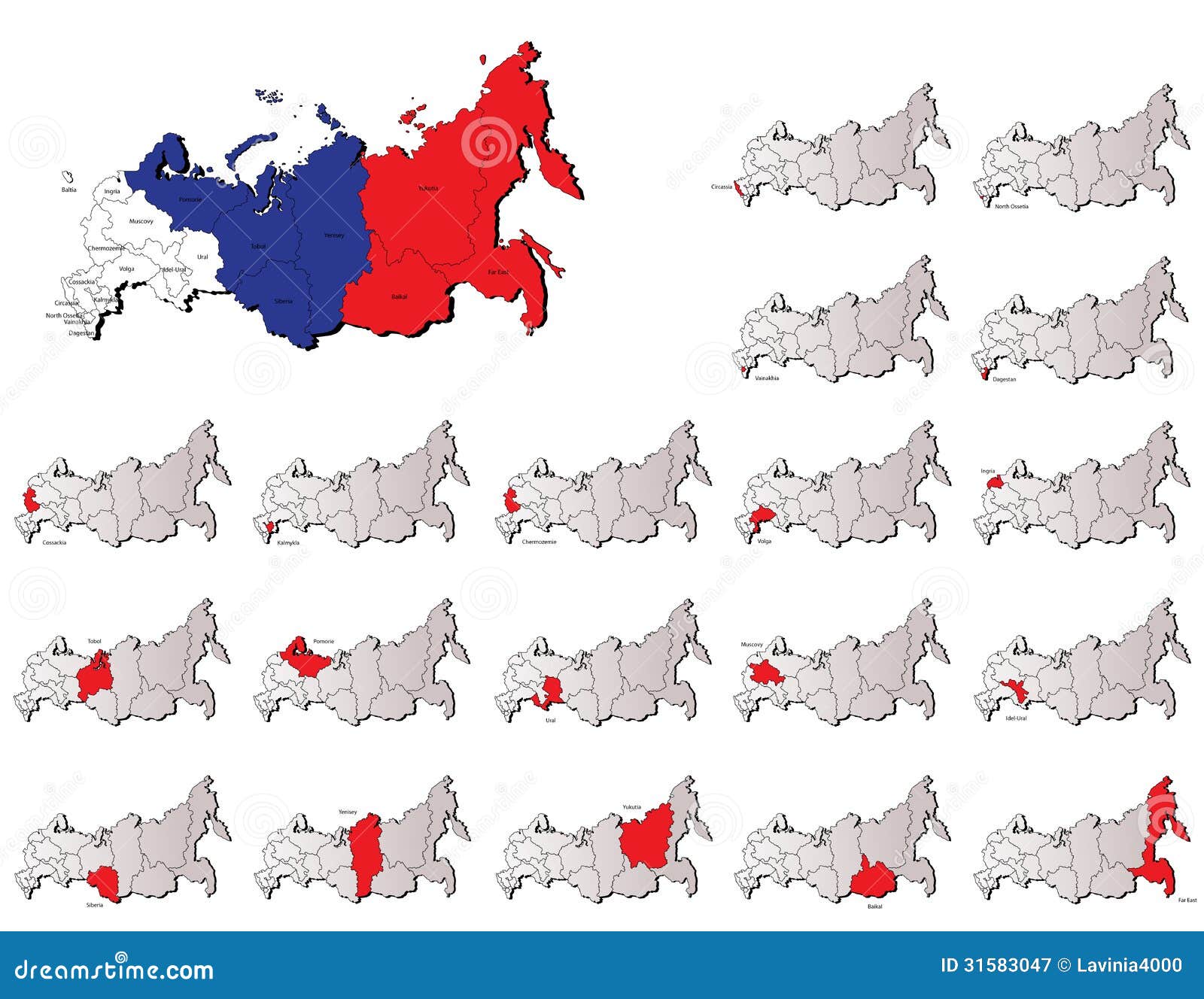 Russia provinces maps stock vector. Illustration of circassia - 31583047