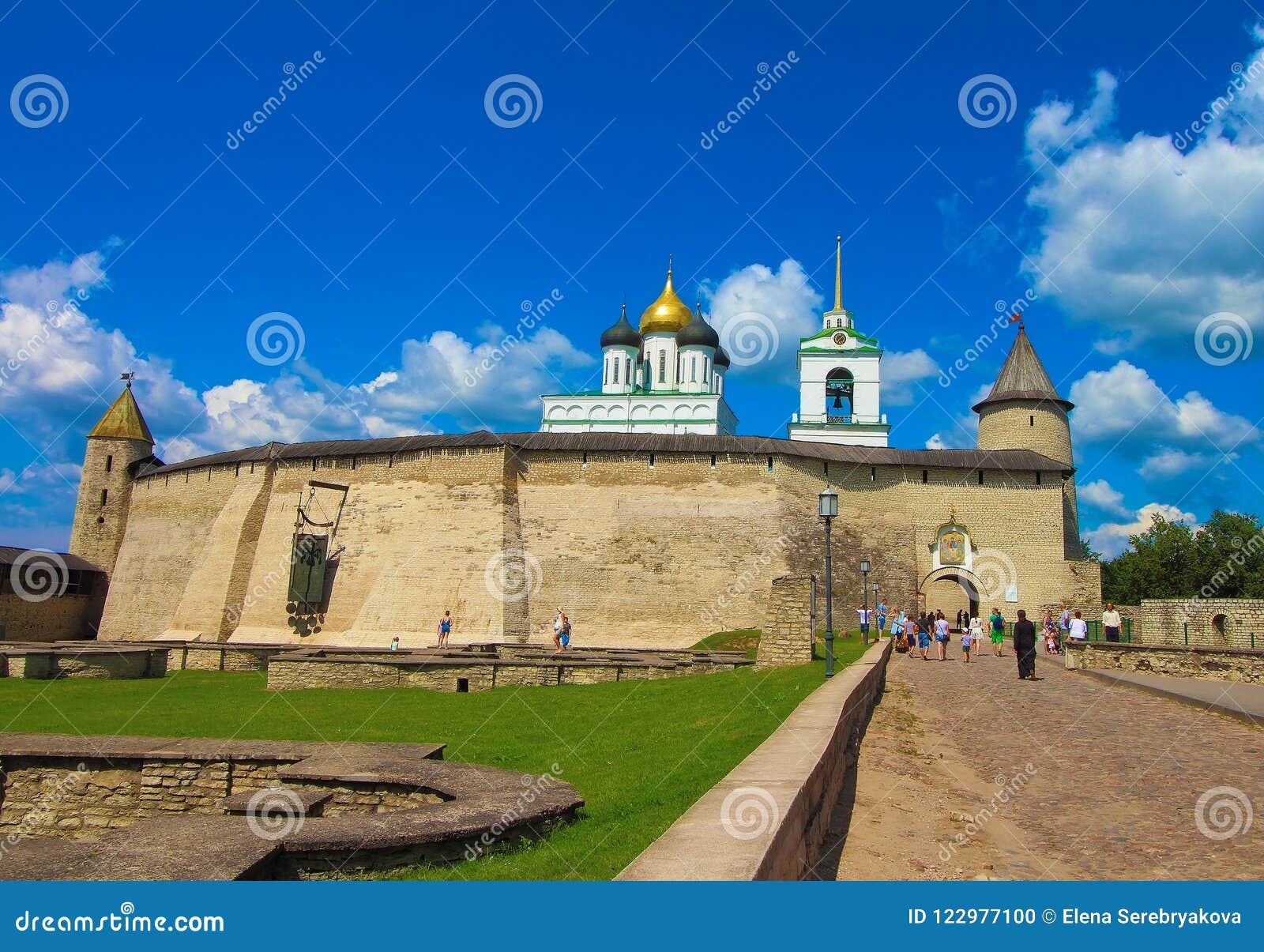 Russia, Pskov. the Pskov Krom, or Pskov Kremlin, and the Trinity ...