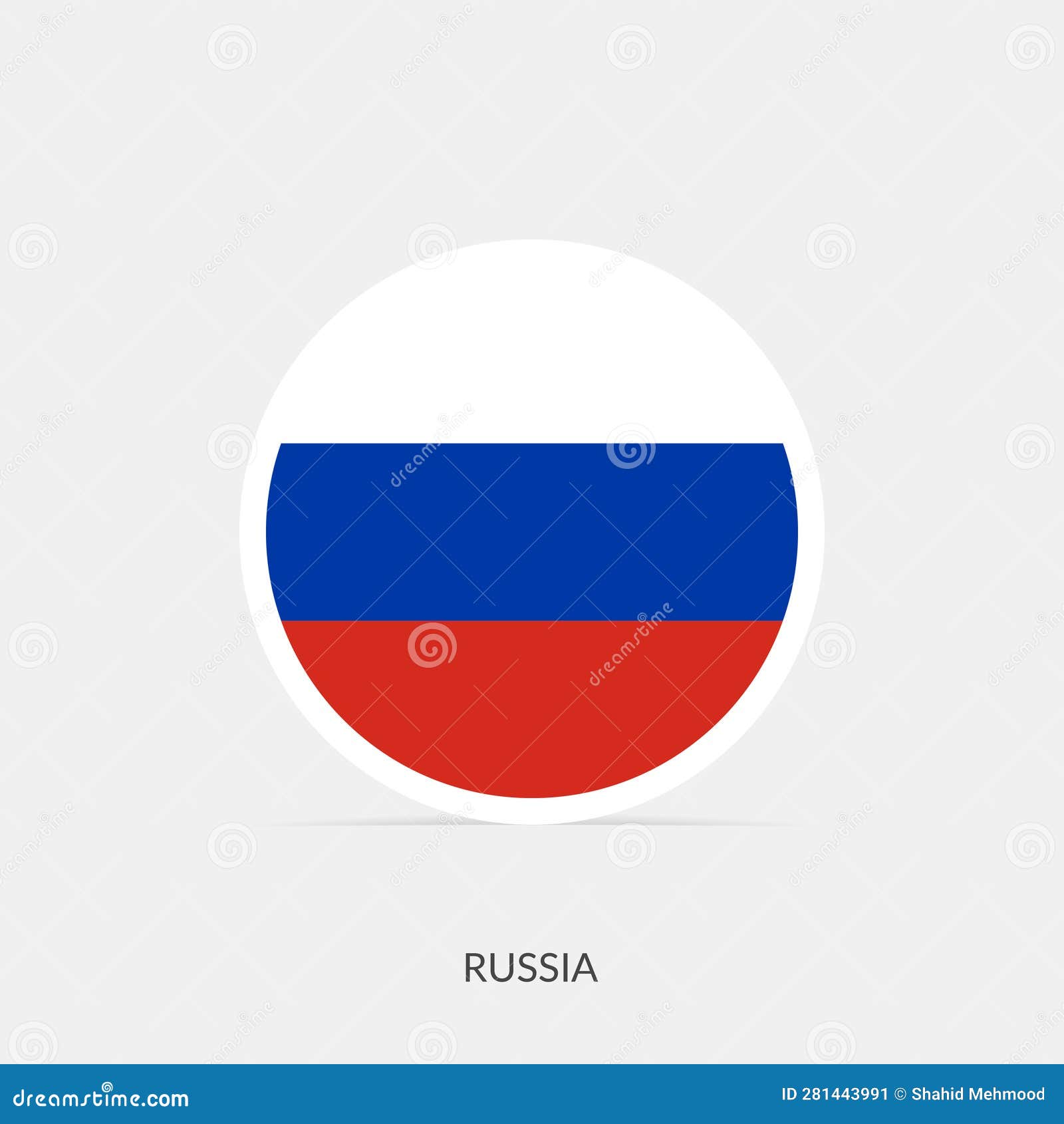 Russia Round Flag Icon with Shadow Stock Vector - Illustration of ...