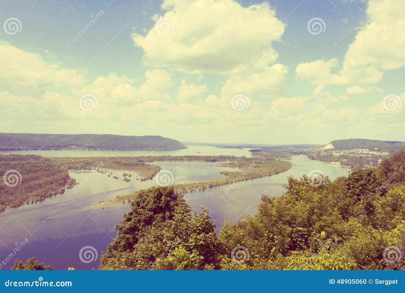 Russia, Samara City, Great River Volga Stock Photo - Image of sunny ...