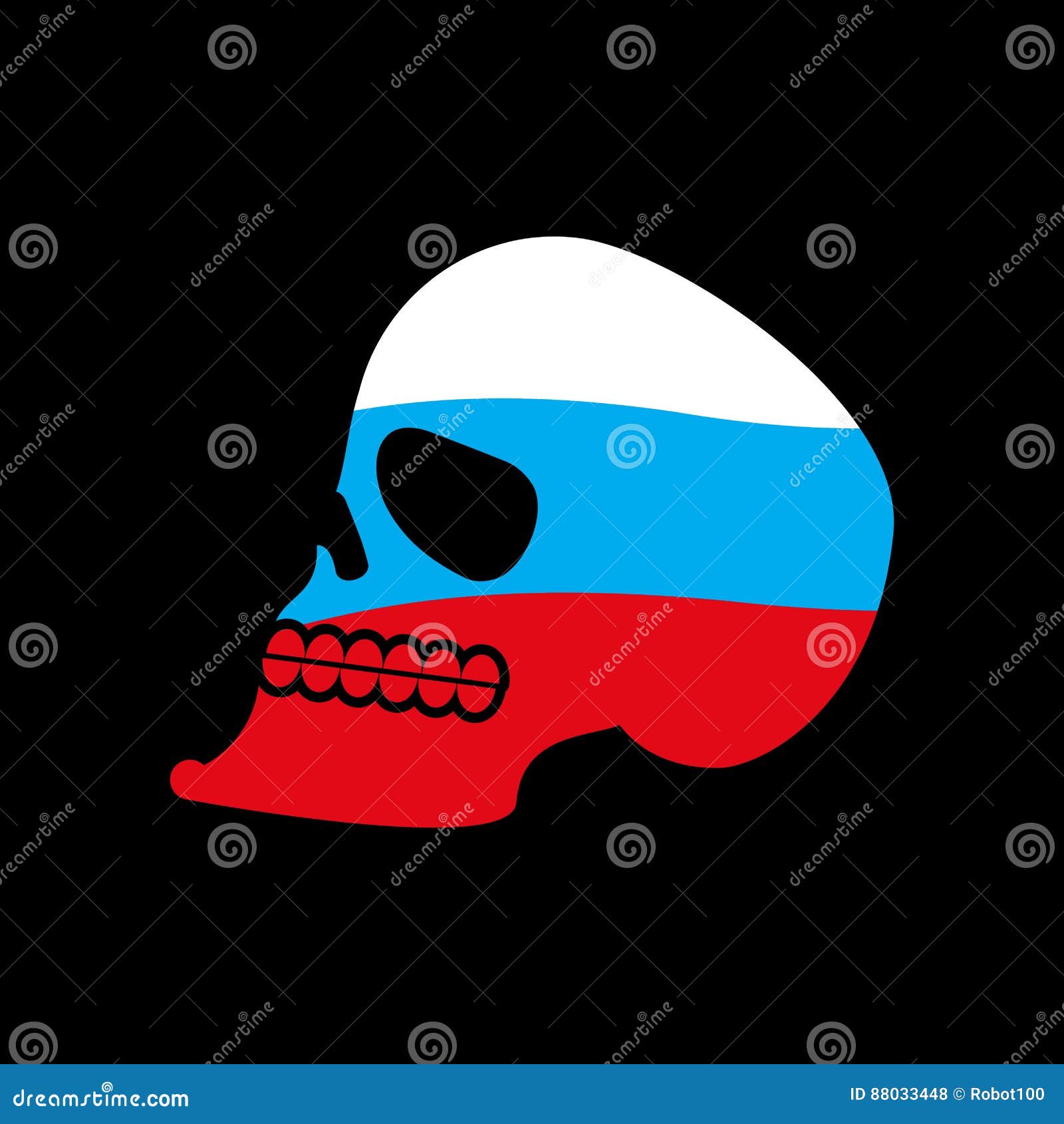 Skull In Russian Kokoshnik. Russian Folk Female Hat Skeleton Head ...