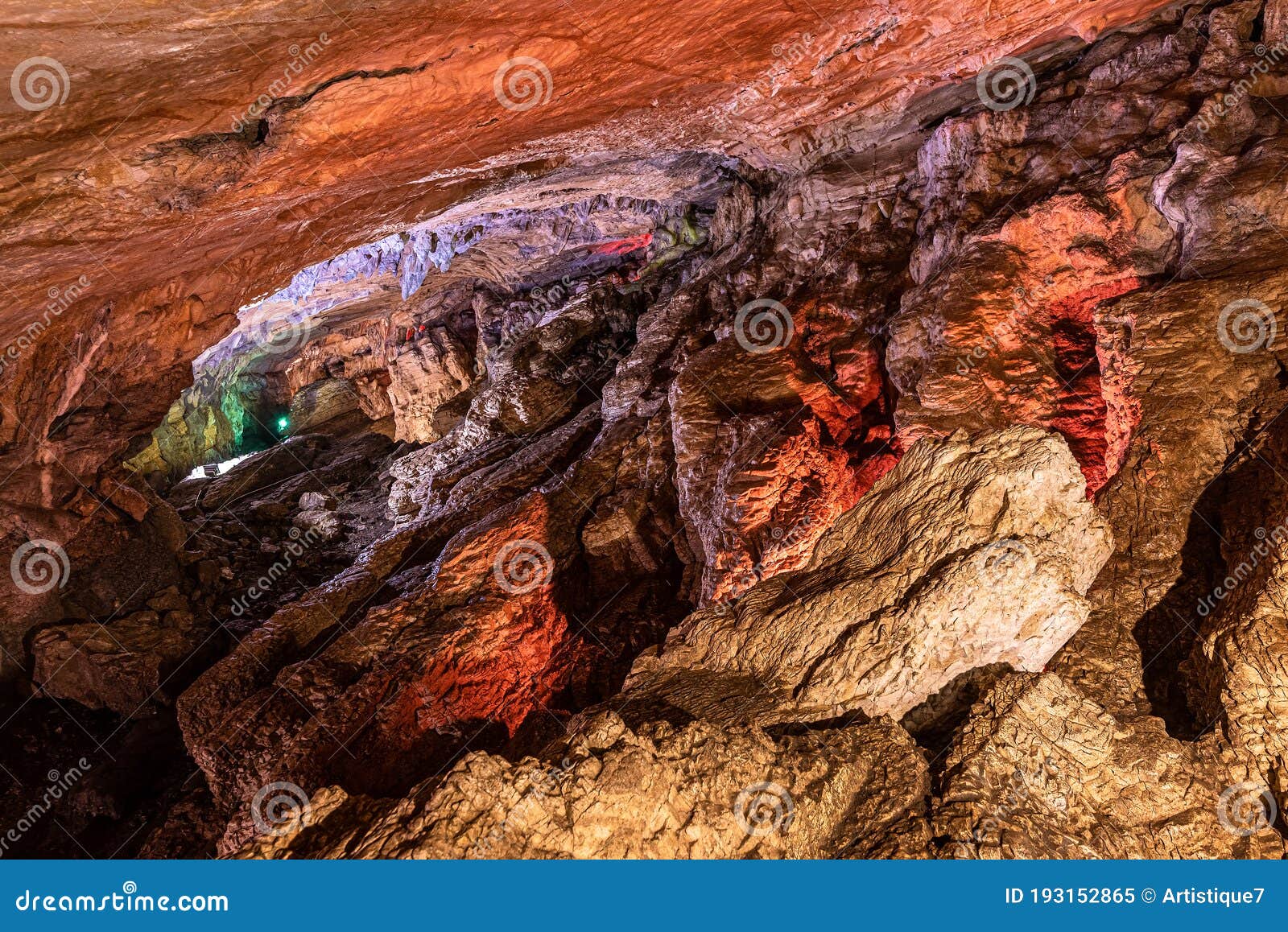 Russia, Sochi, Vorontsovskie Caves, August 08, 2020: Cave Lighting ...