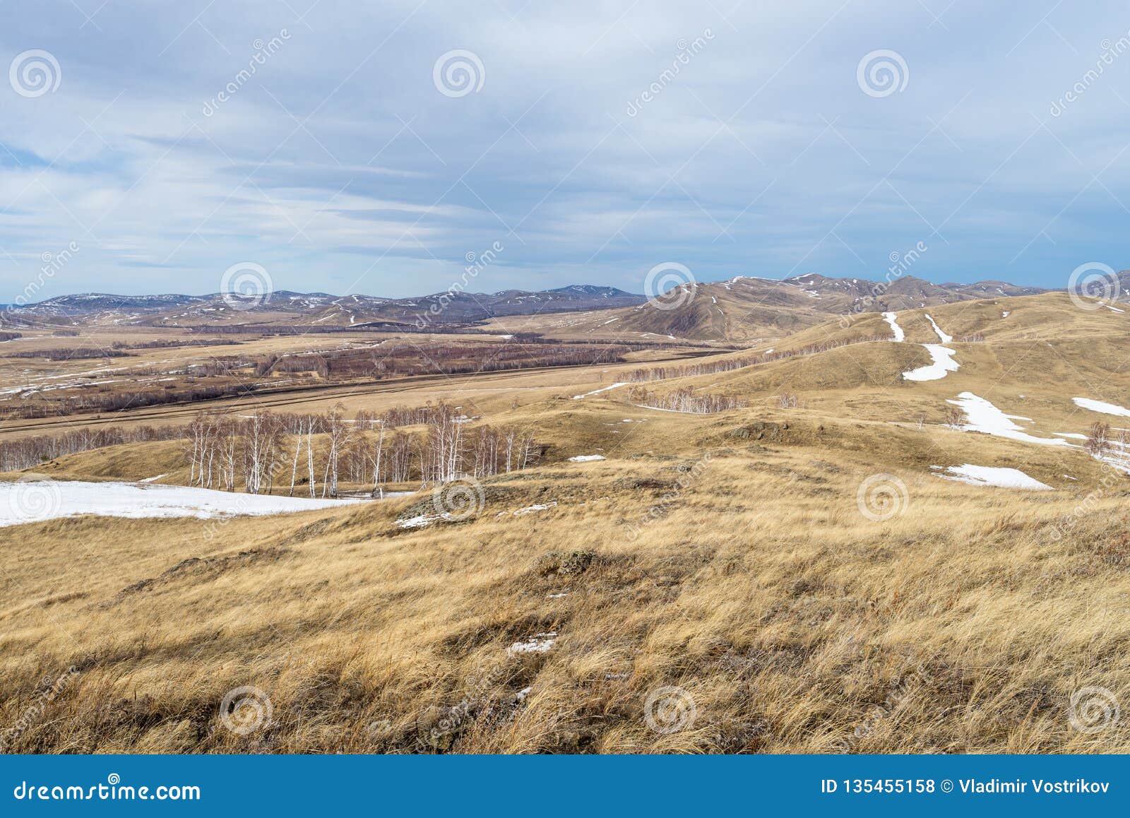 Russia Southern Ural Mountains Uralic Steppe. Spring in the Southern ...