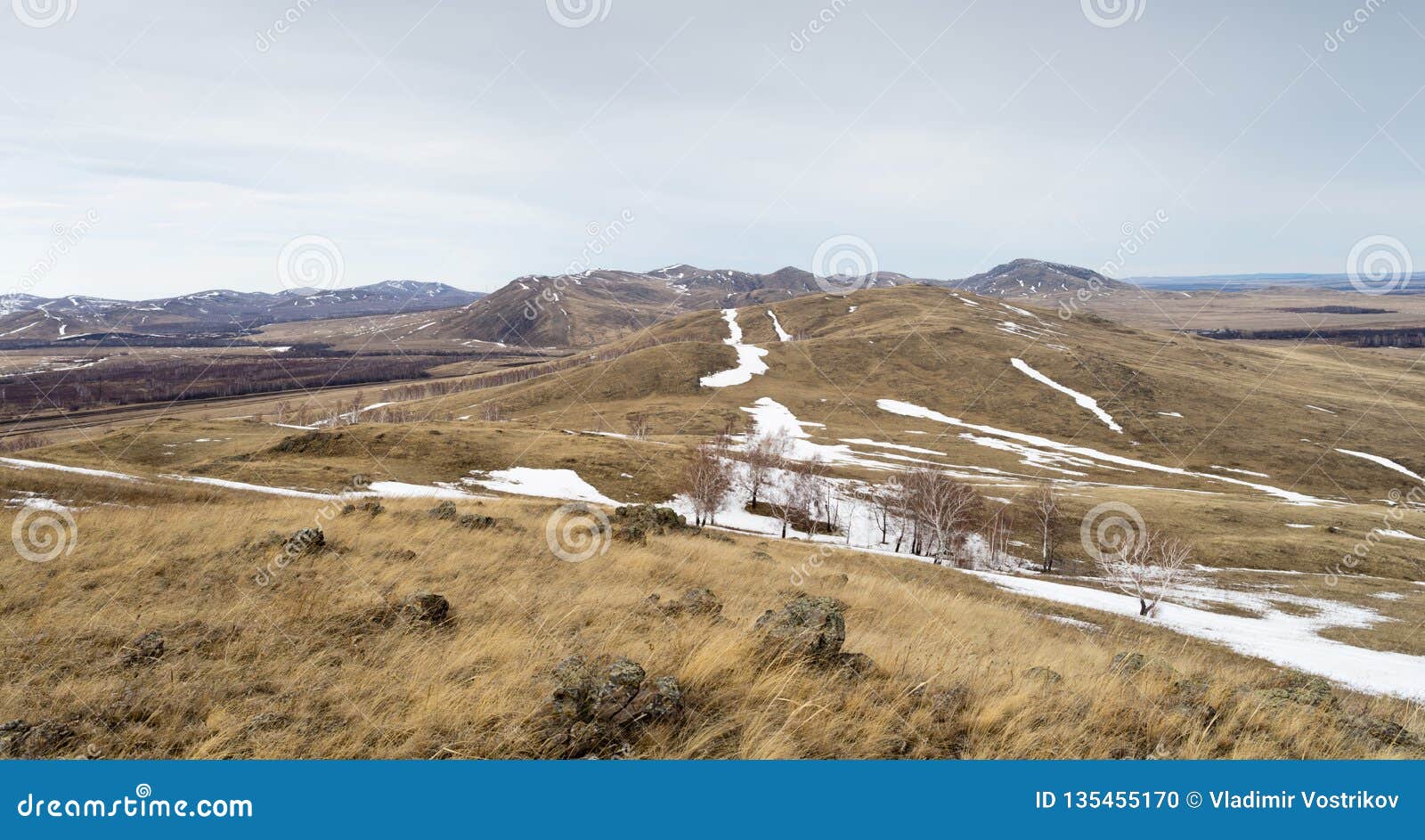 Russia Southern Ural Mountains Uralic Steppe. Spring in the Southern ...